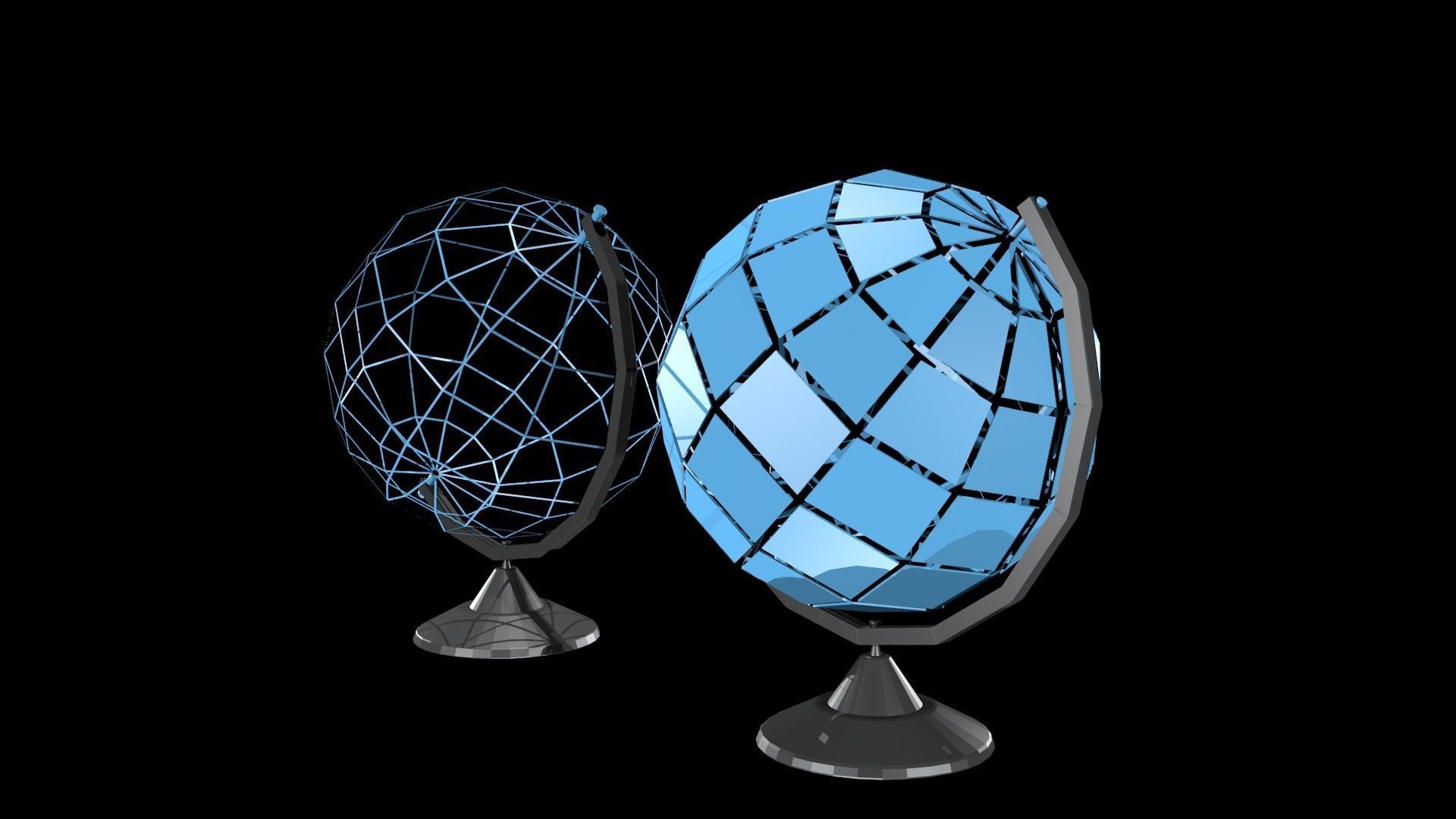 3D model Low poly globes VR / AR / low-poly | CGTrader