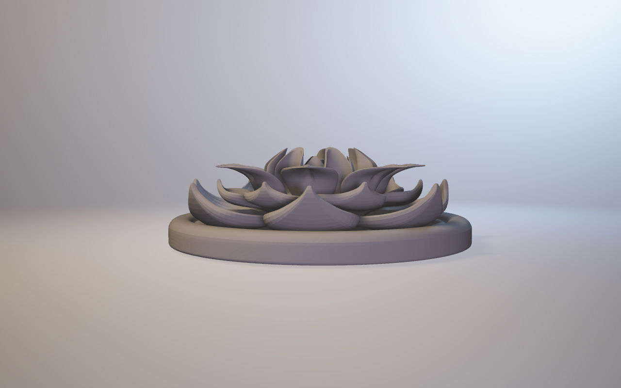 Lotus Flower figurine 3D model 3D printable | CGTrader