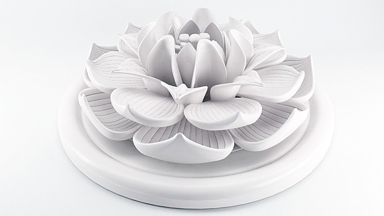 Lotus Flower figurine 3D model 3D printable | CGTrader