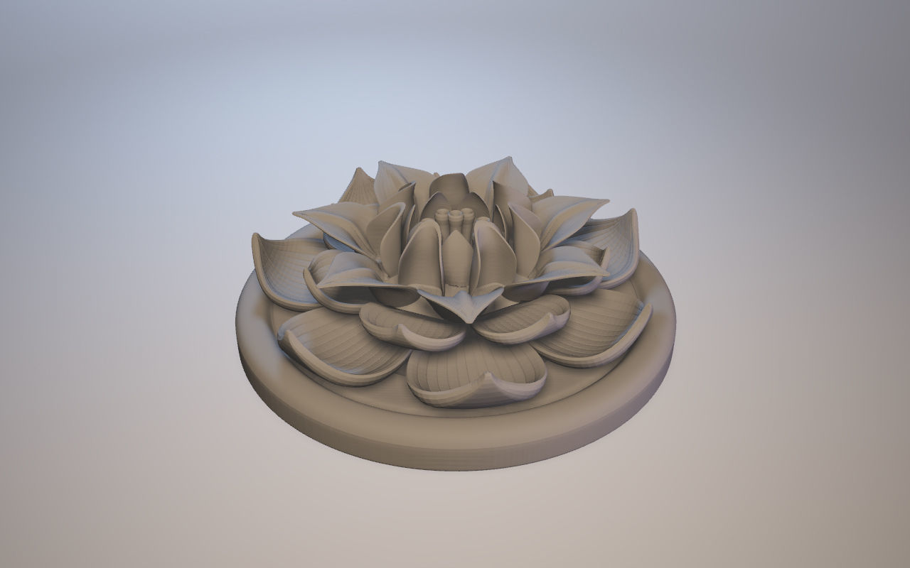 Lotus Flower figurine 3D model 3D printable | CGTrader