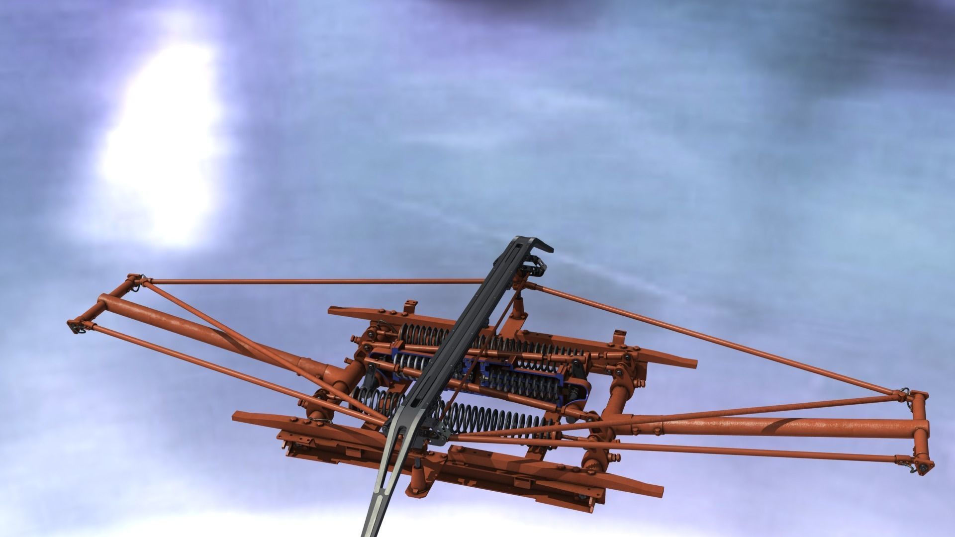 The pantograph of electric locomotive 3D model animated | CGTrader