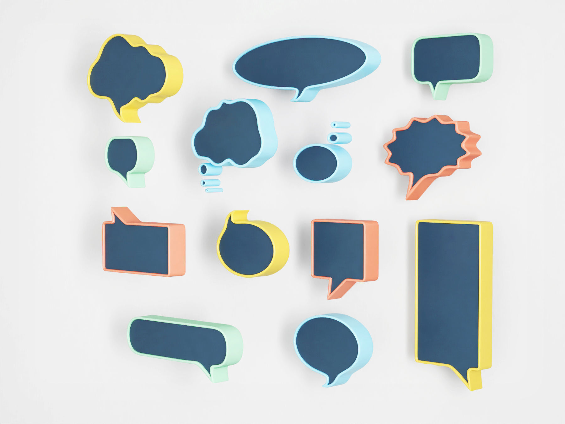 Speech Bubble Set with Frame 3D model | CGTrader