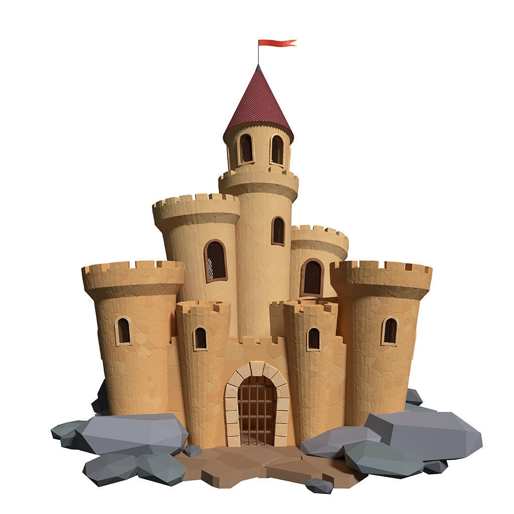 Medieval castle with build animation 3D model animated | CGTrader