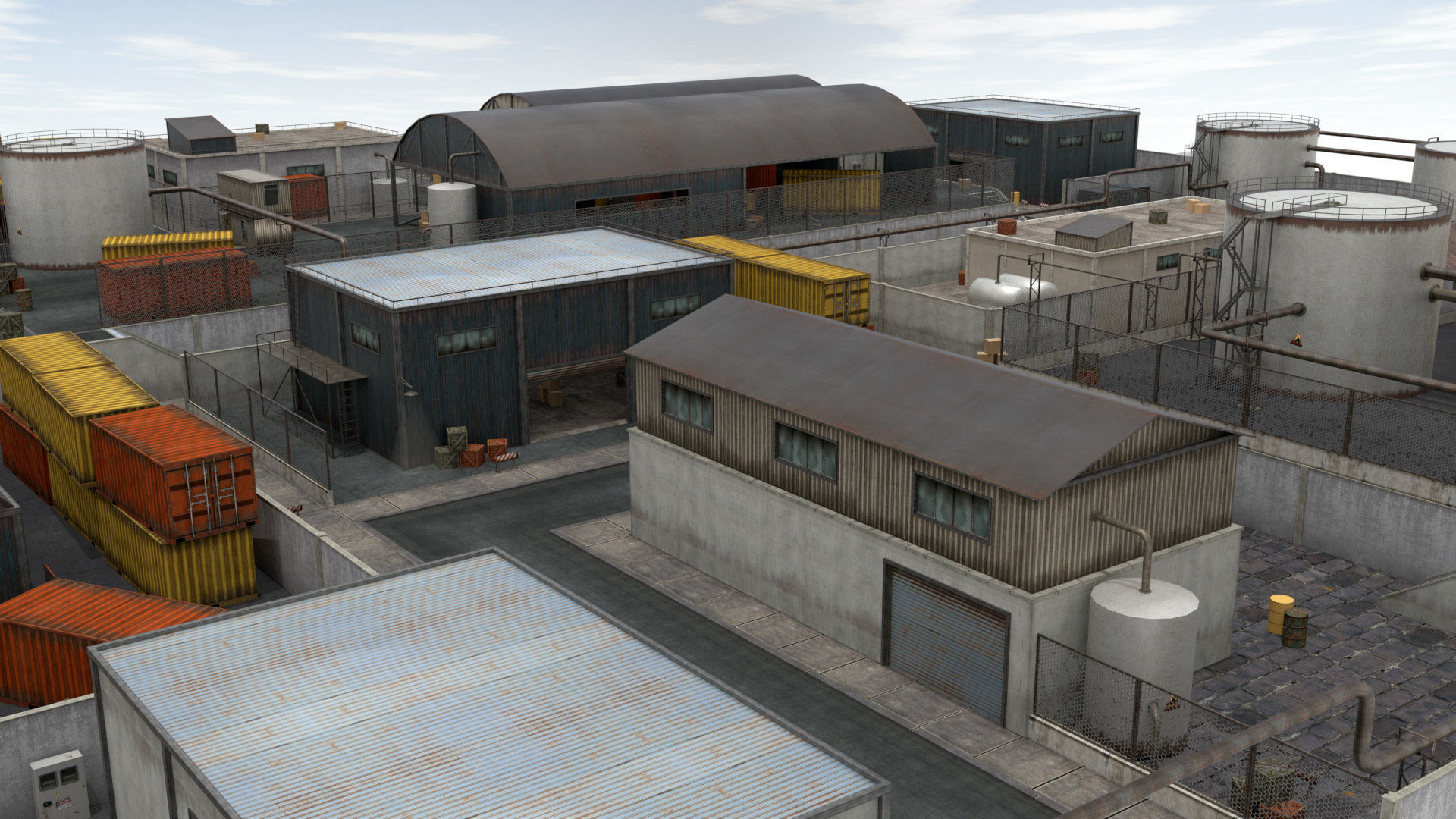 3D model Industrial Area - Scene VR / AR / low-poly | CGTrader
