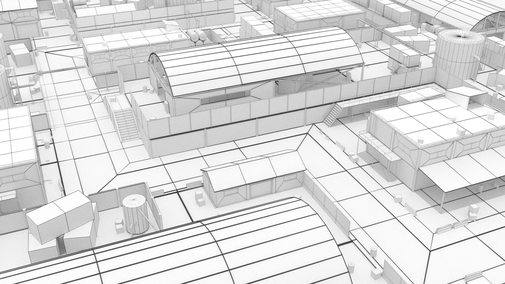 3D model Industrial Area - Scene VR / AR / low-poly | CGTrader