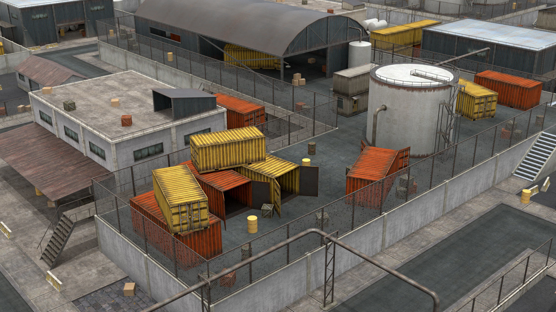 3D model Industrial Area - Scene VR / AR / low-poly | CGTrader