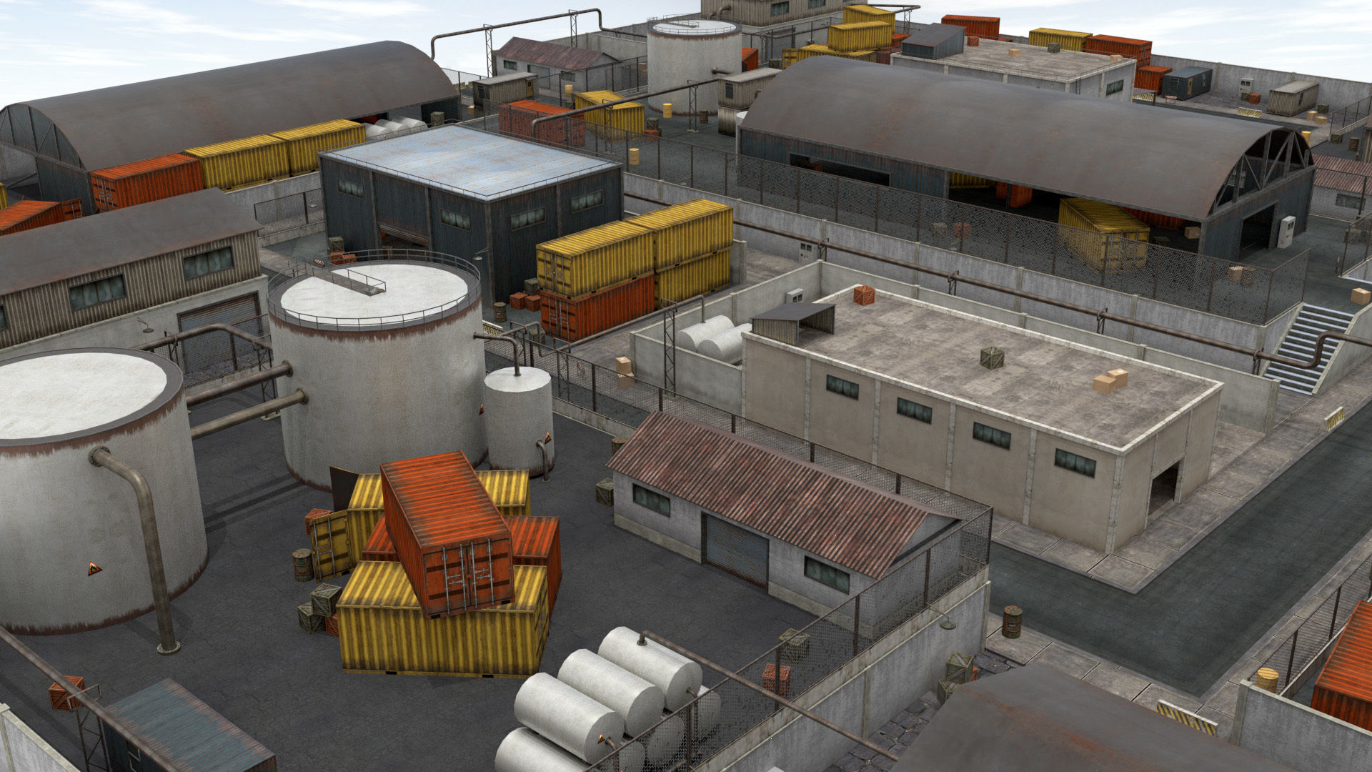 3D model Industrial Area - Scene VR / AR / low-poly | CGTrader
