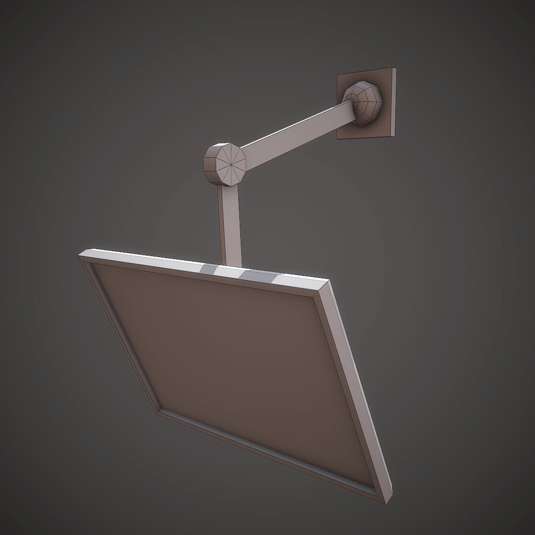 3D model Wall-mounted monitor VR / AR / low-poly | CGTrader