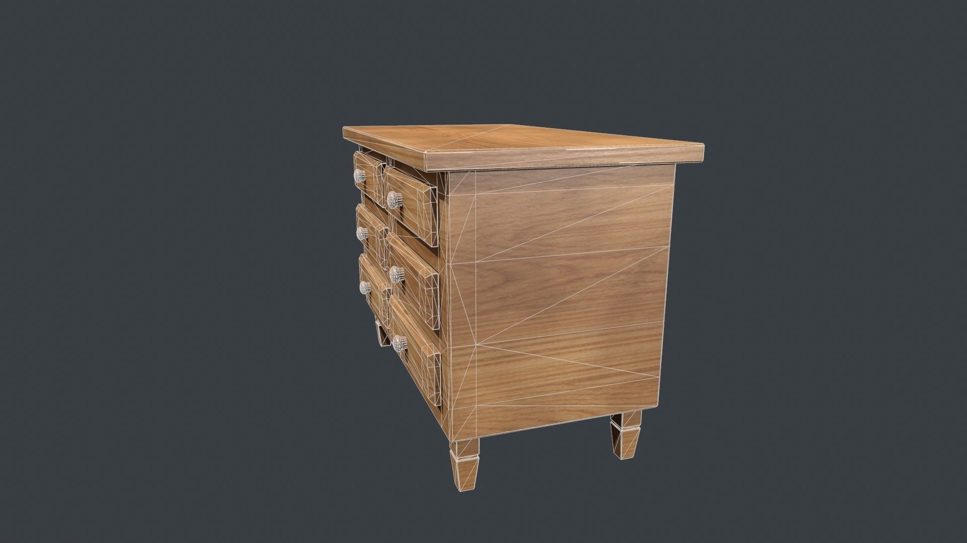 3D model Beech Wood Chest of Drawers - Dresser - Bedroom Furniture ...