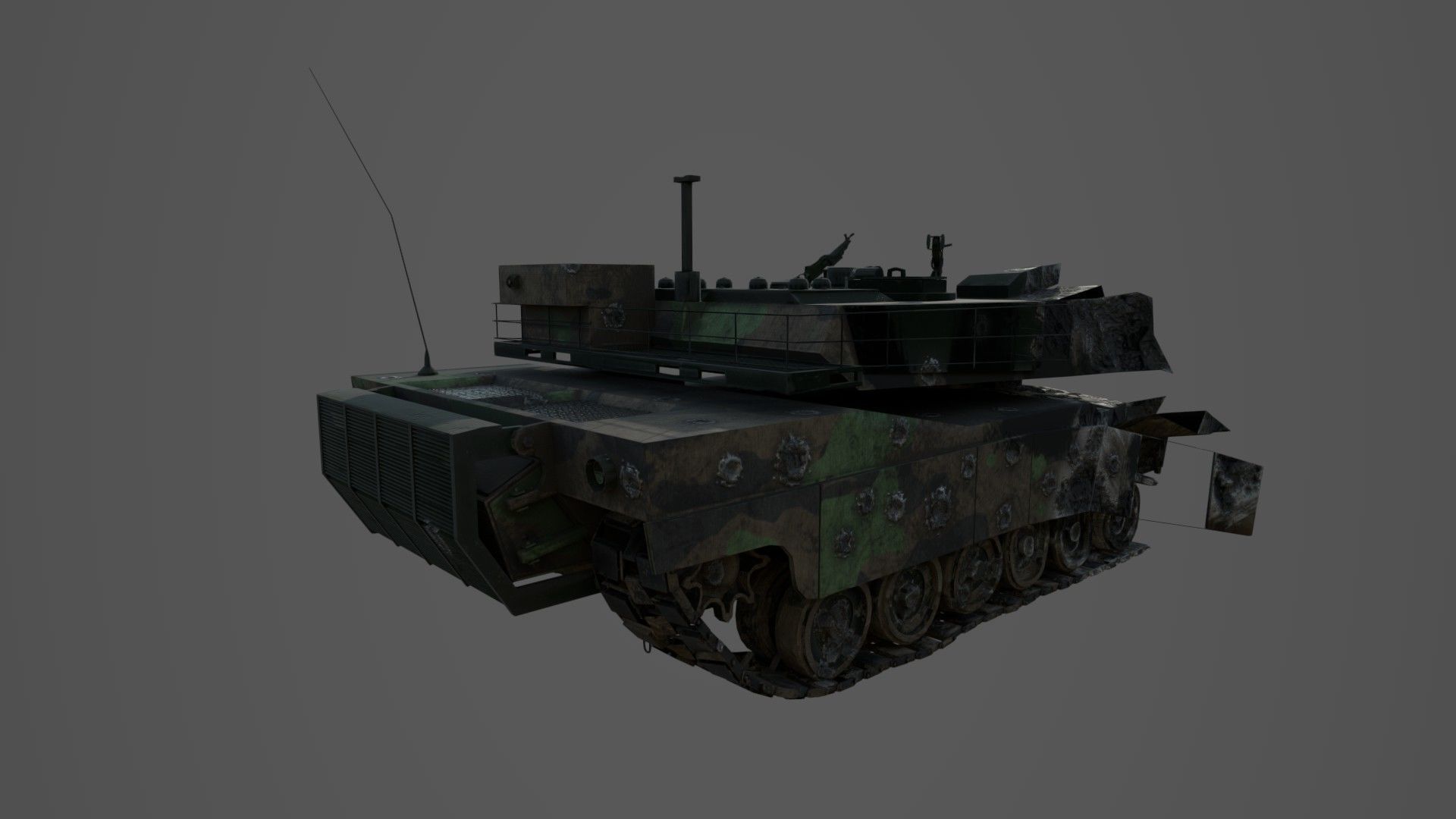 3D model Tank Abrams Destroyed VR / AR / low-poly | CGTrader