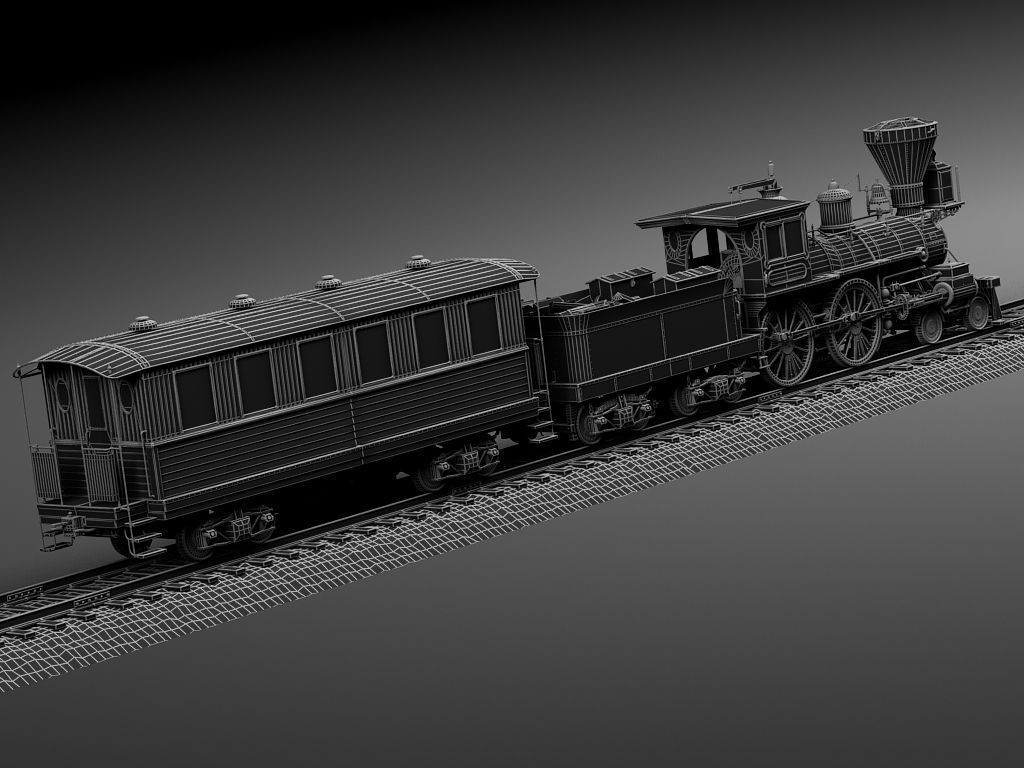 Jupiter Steam Train 1868 3D model | CGTrader