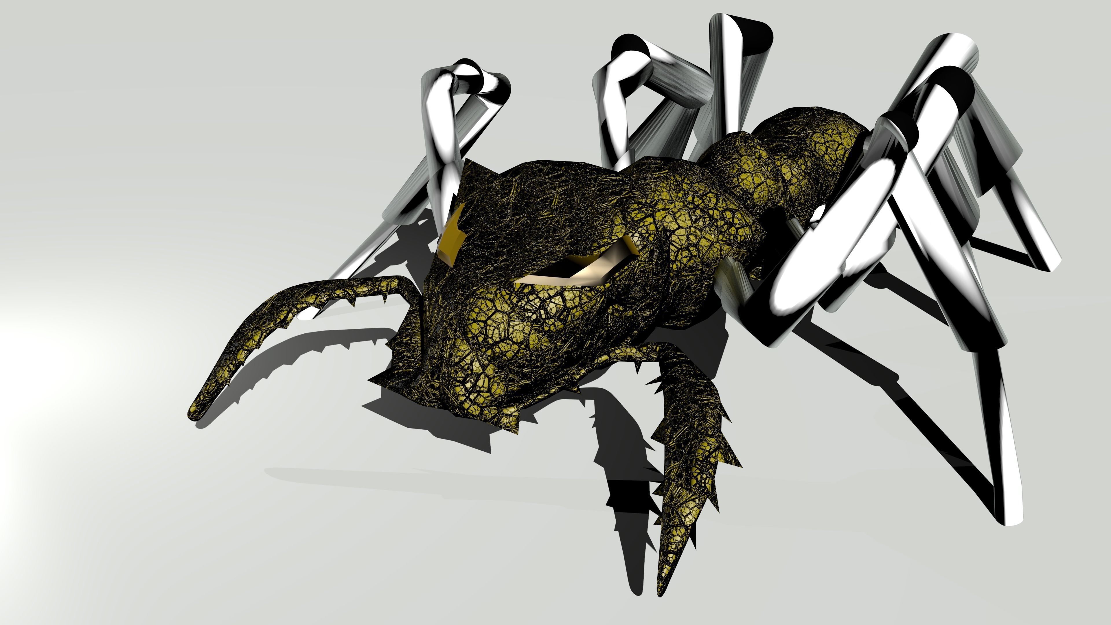 Electronic insect robot chrome leg free 3D model | CGTrader