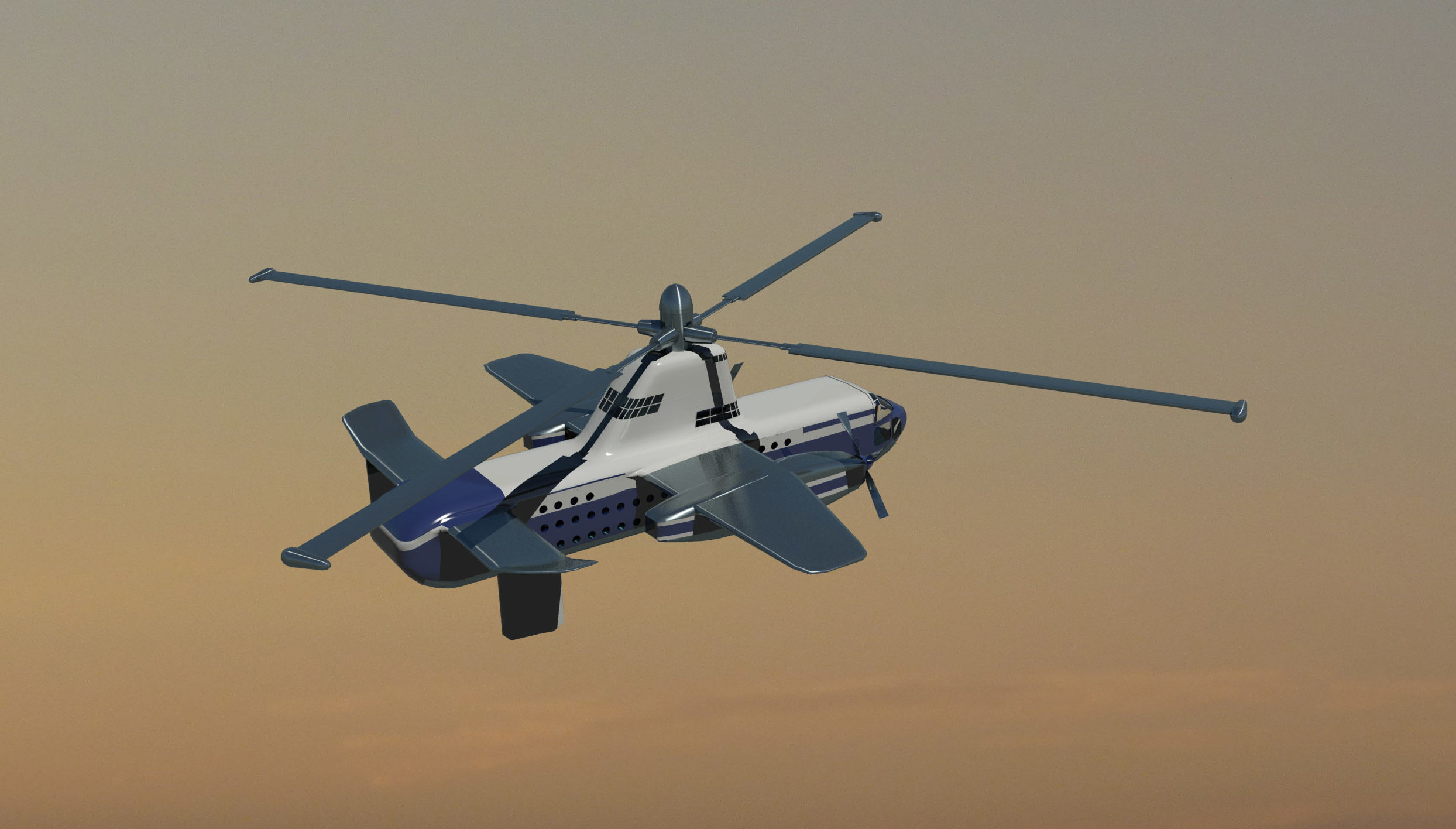 3D model Rotodyne 3D model helicopter VR / AR / low-poly | CGTrader