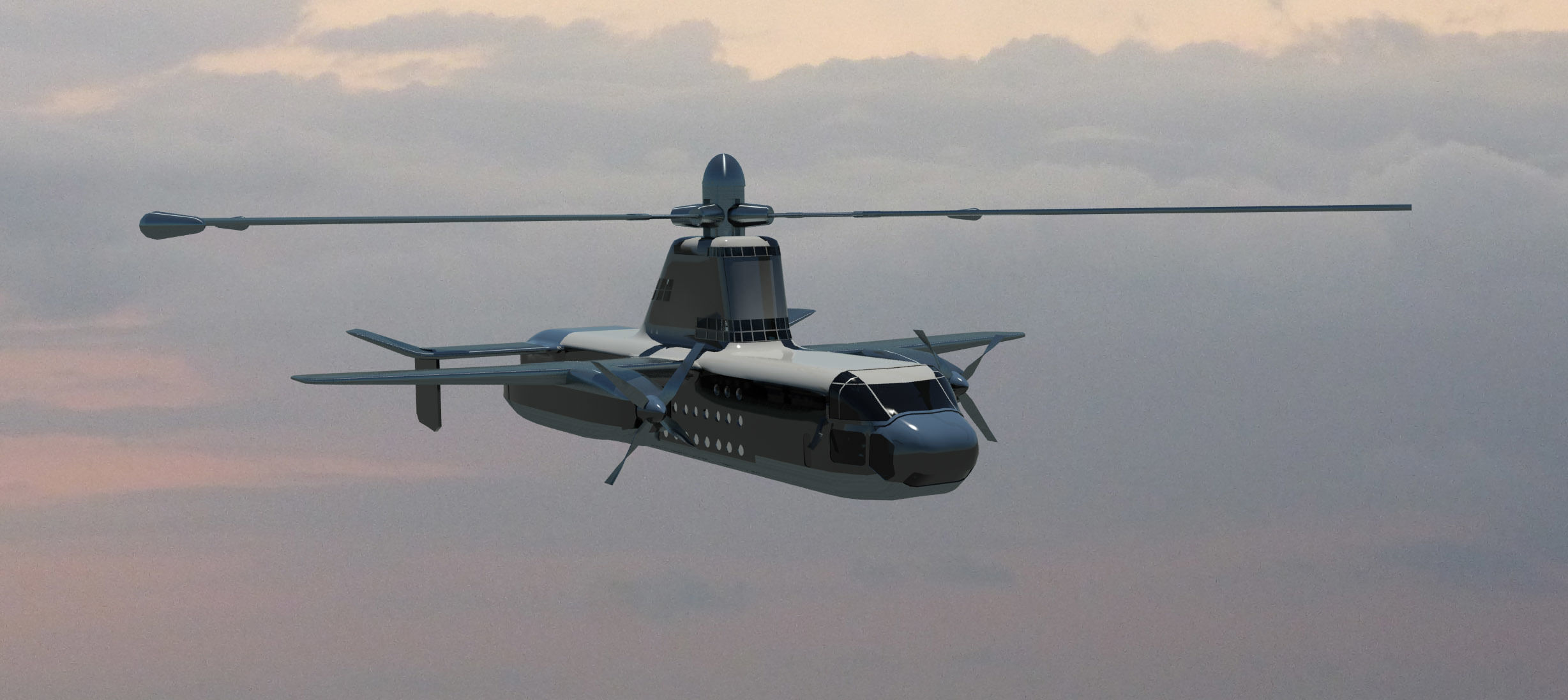 3D model Rotodyne 3D model helicopter VR / AR / low-poly | CGTrader