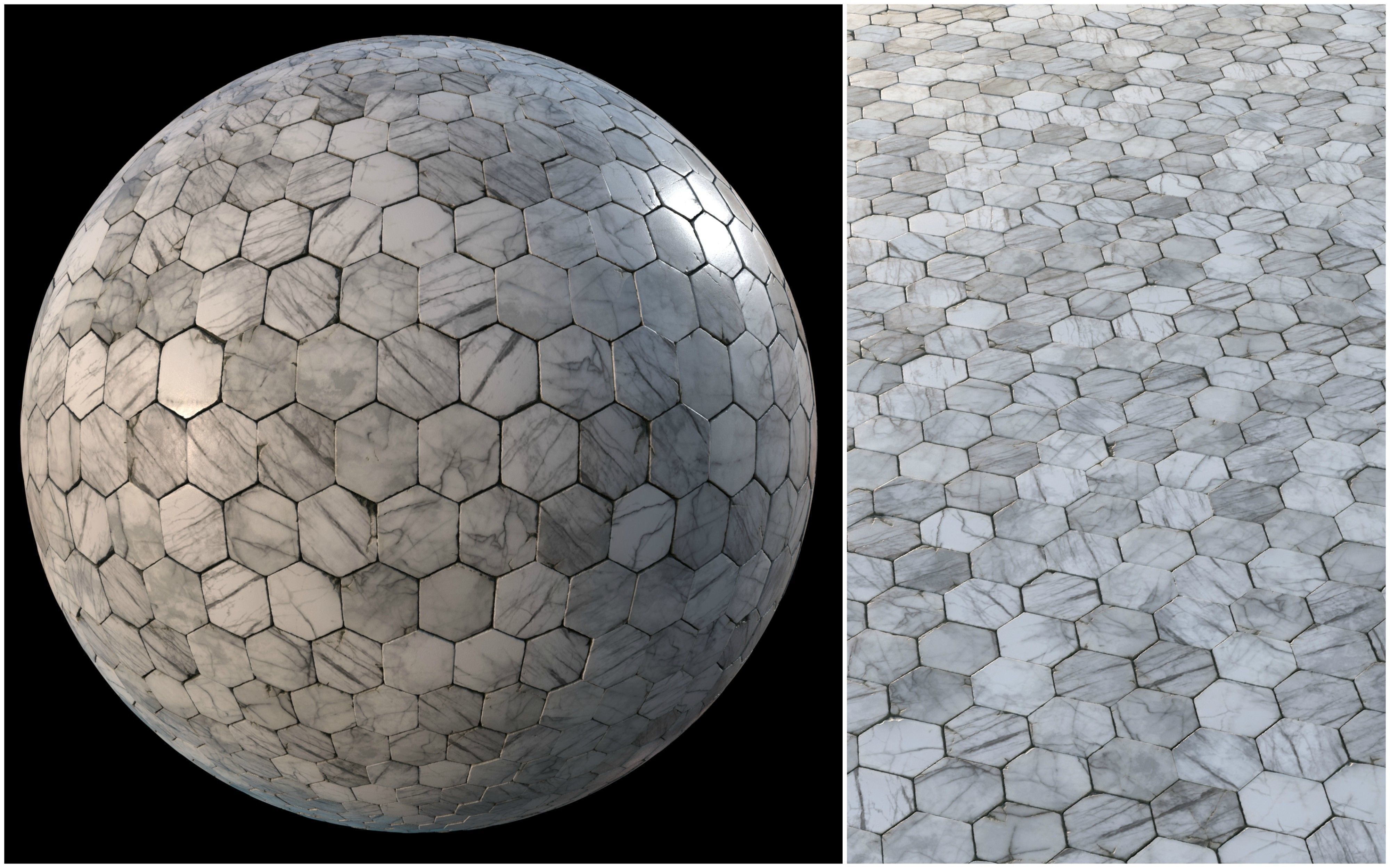 Texture White marble tiles PBR material pack VR / AR / low-poly | CGTrader