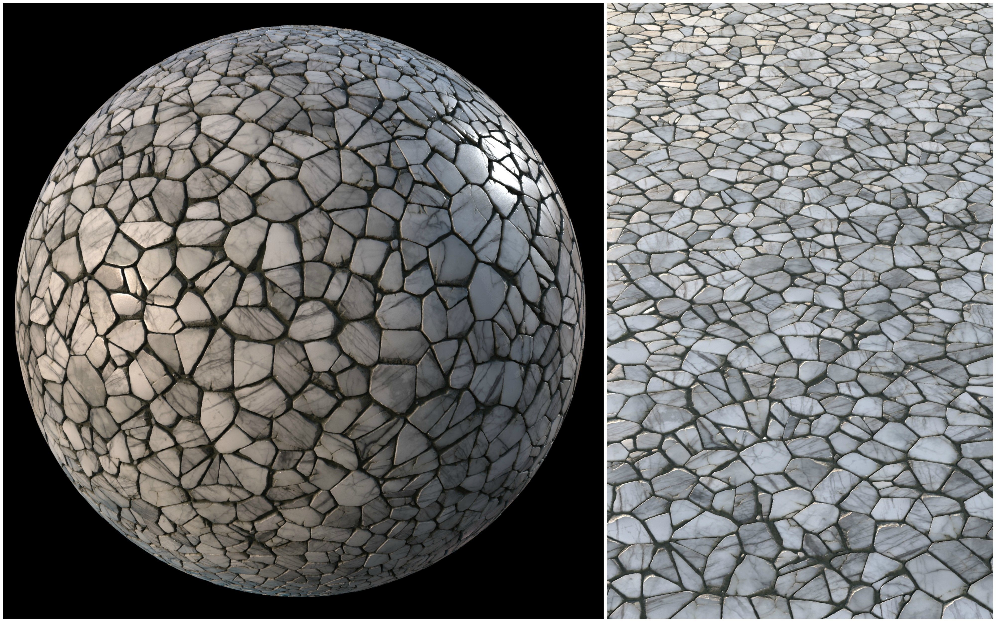 Texture White marble tiles PBR material pack VR / AR / low-poly | CGTrader