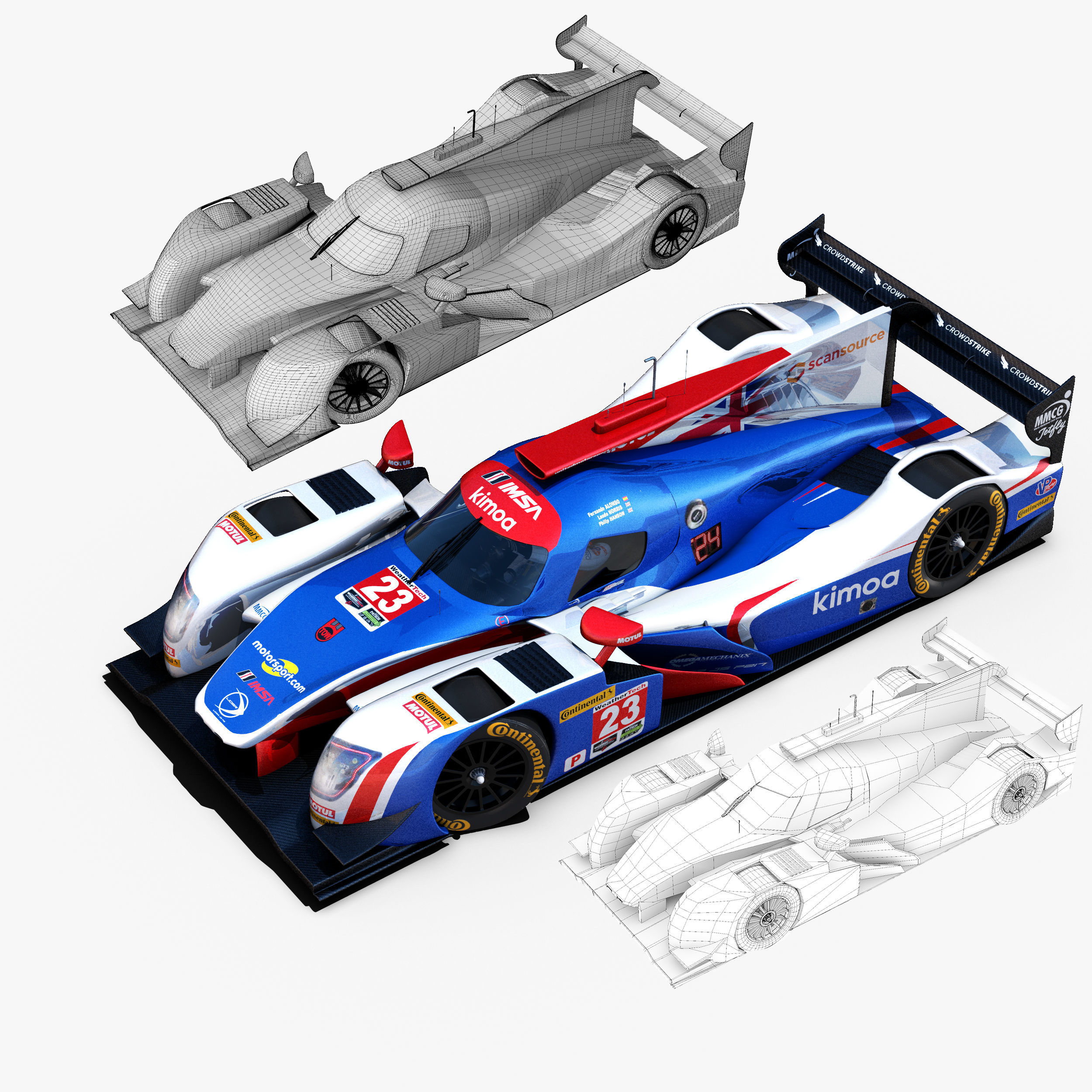 3D model Ligier JS P217 2018 VR / AR / low-poly rigged | CGTrader