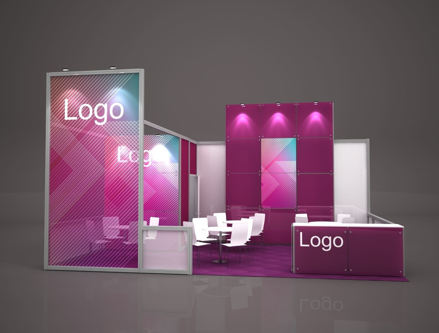 Exhibition stand octanorm maxima 5x7 m 3D model | CGTrader