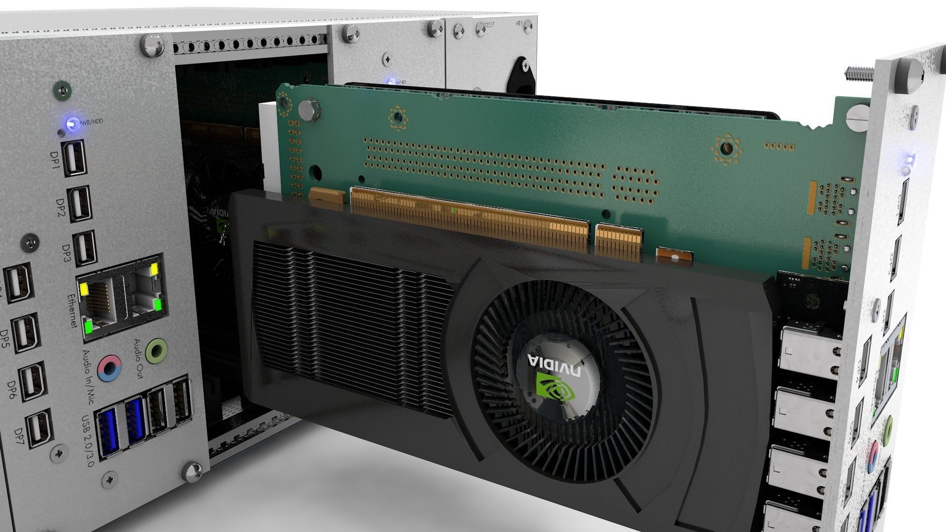 Detailed rare complete Mini PC Computer 4 Slot rack 3D model | CGTrader