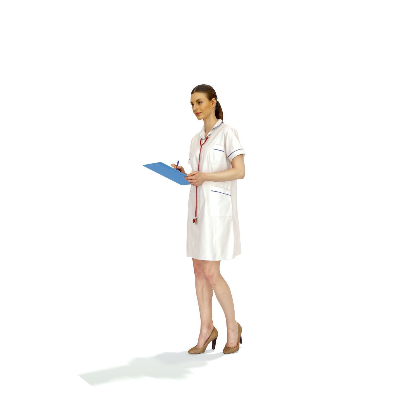 Standing Nurse Filling out Documents WWom0306-HD2-O01P01-S 3D model ...