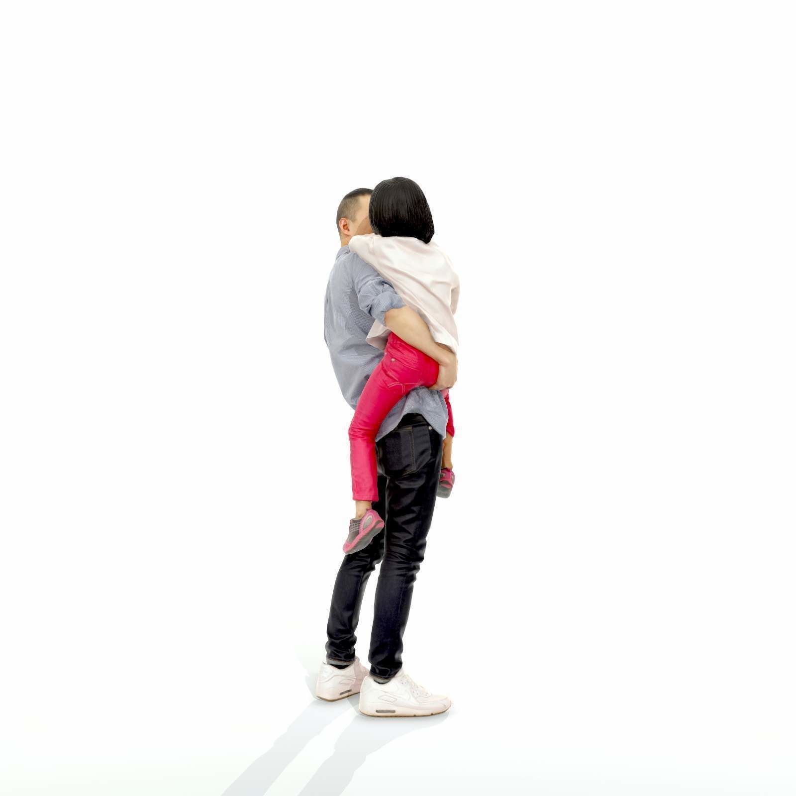 Happy Man Carrying Small Girl CFam0301-HD2-O01P01-S 3D model | CGTrader