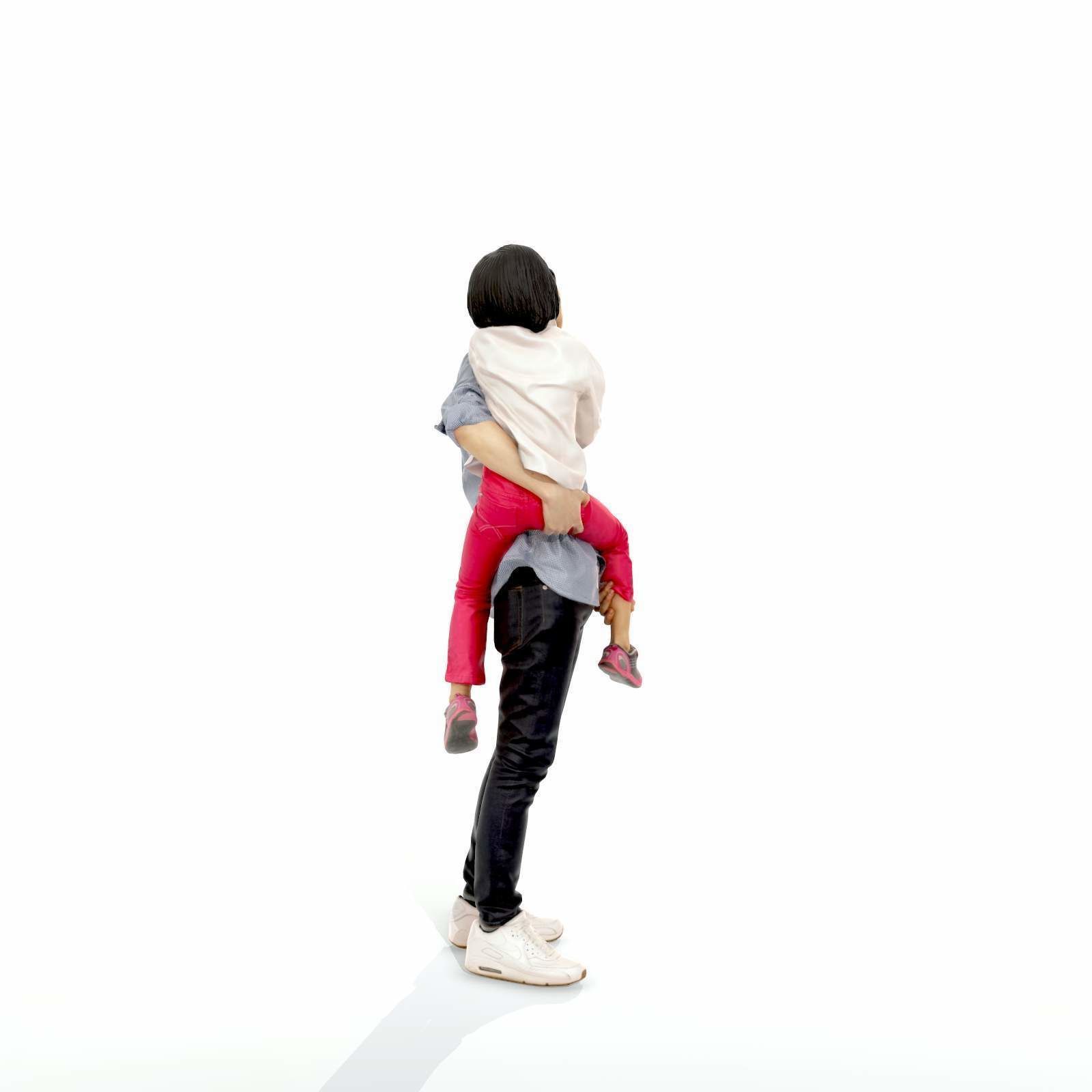 Happy Man Carrying Small Girl CFam0301-HD2-O01P01-S 3D model | CGTrader