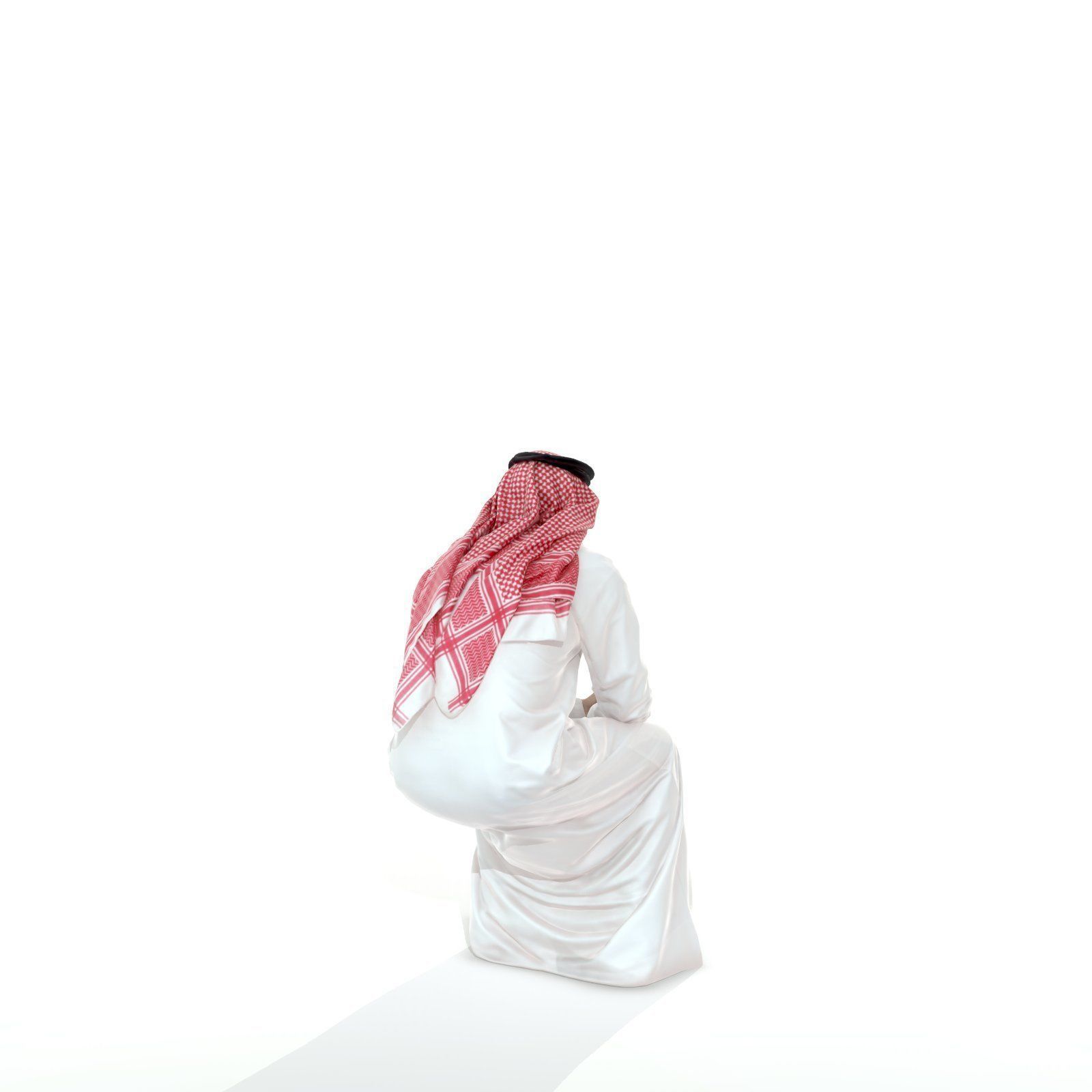 Sitting Arab Man Wearing white Thawb ArMan0003-HD2-O01P01-S 3D model ...