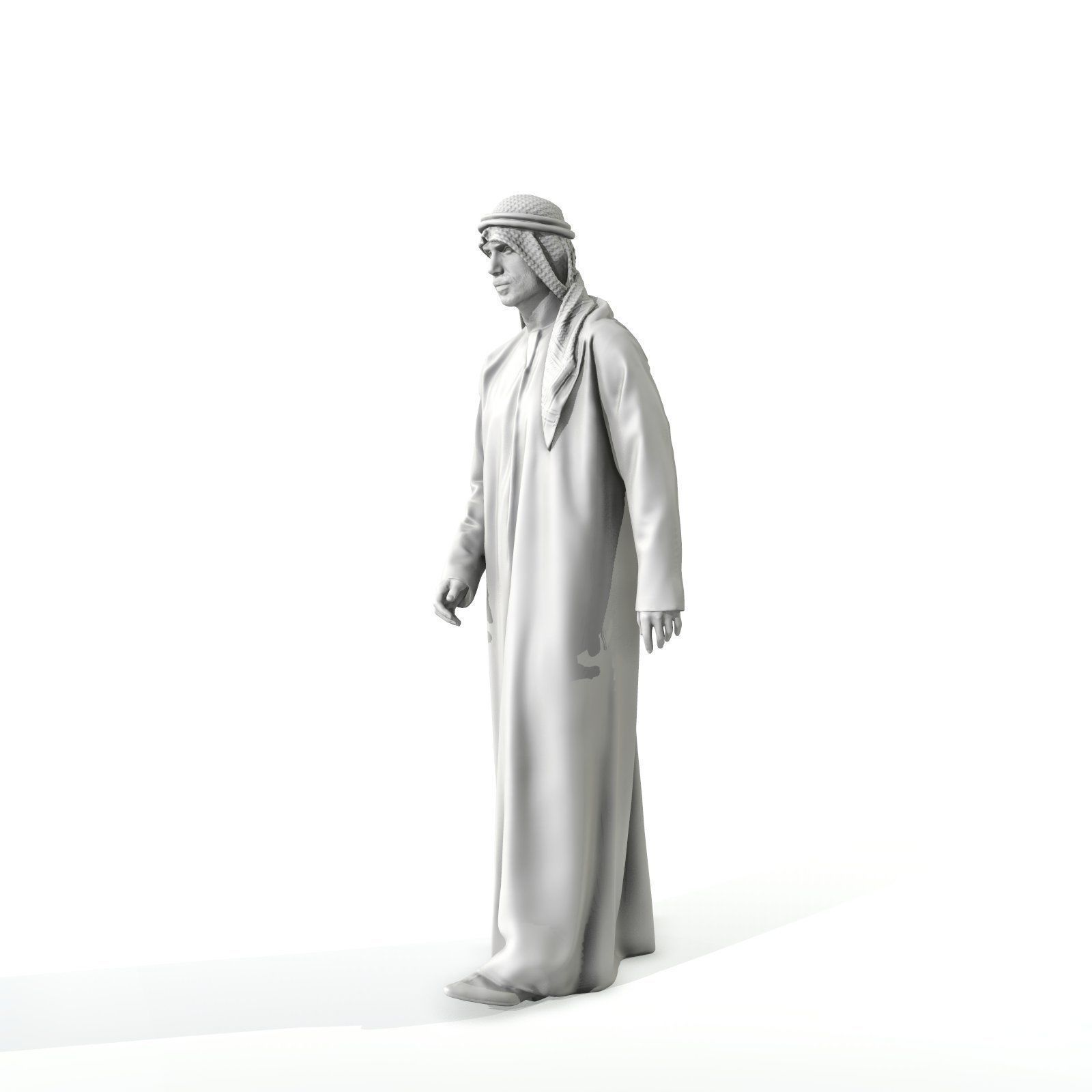 Standing Arab Man Wearing White Thawb ArMan0004-HD2-O01P02-S 3D model ...