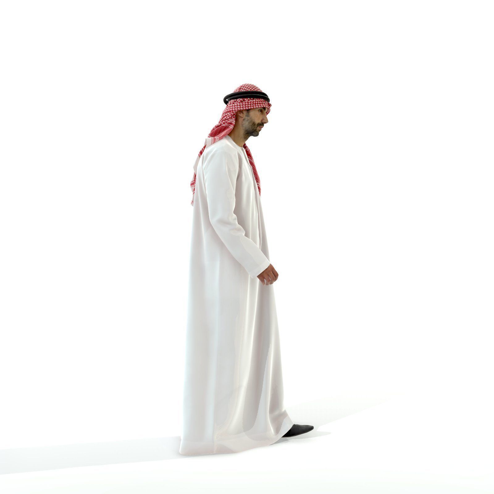 Standing Arab Man Wearing White Thawb ArMan0004-HD2-O01P02-S 3D model ...