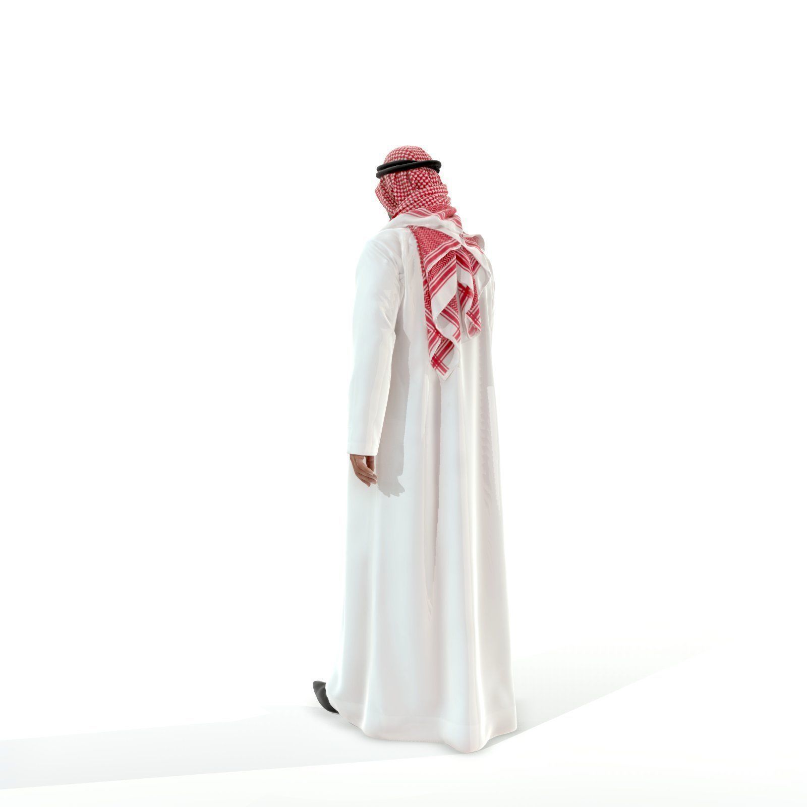 Standing Arab Man Wearing White Thawb ArMan0004-HD2-O01P02-S 3D model ...