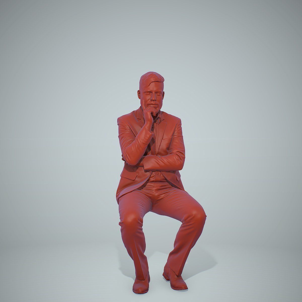 Sitting Business Man Thinking BMan0306-HD2-O04P01-S 3D model | CGTrader