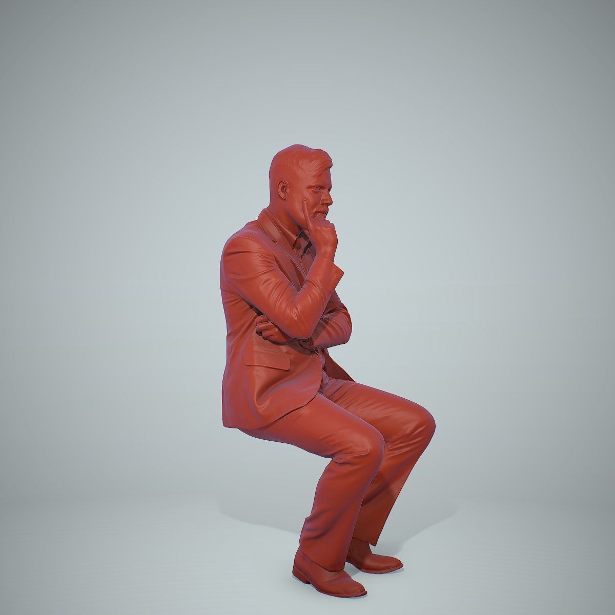 Sitting Business Man Thinking BMan0306-HD2-O04P01-S 3D model | CGTrader