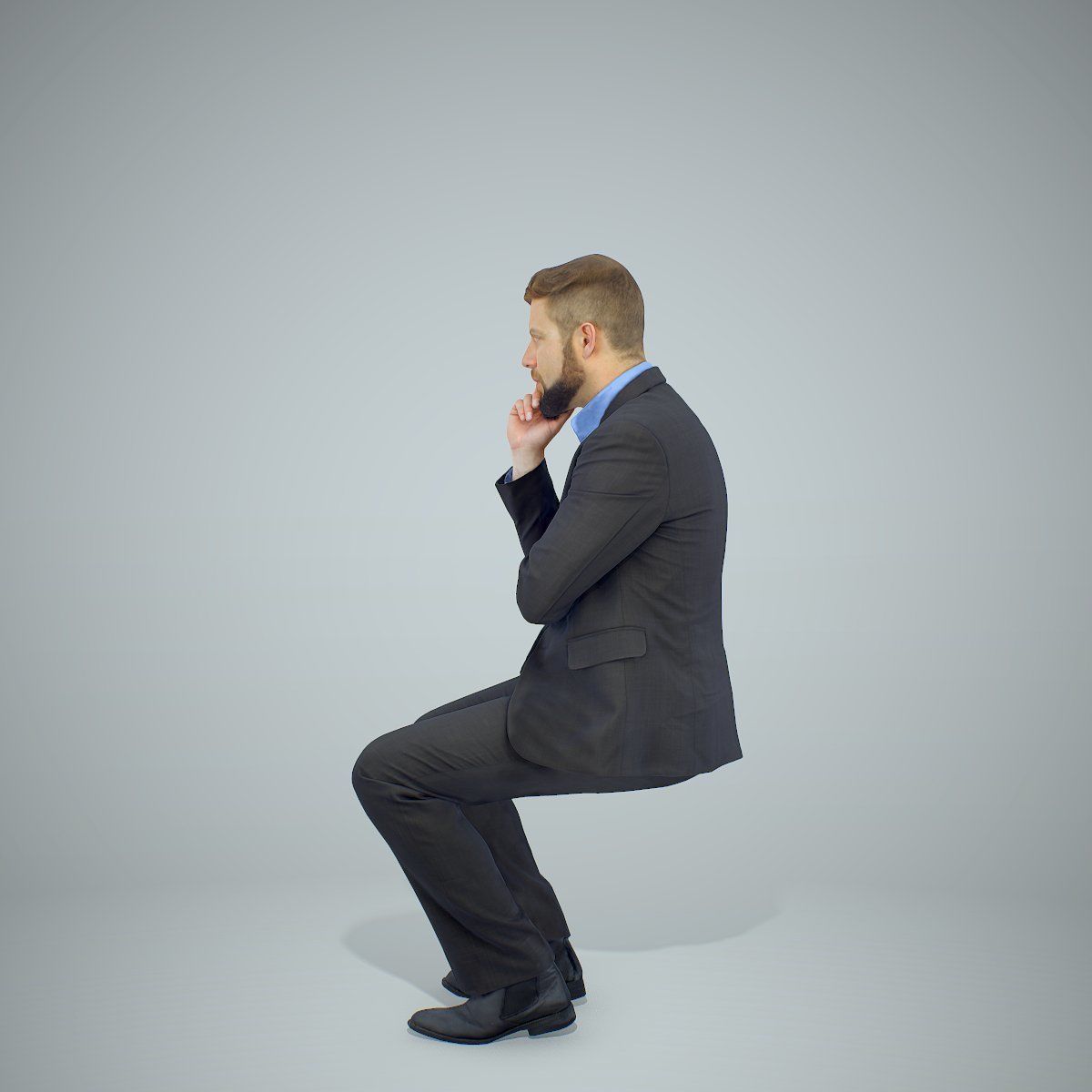 Sitting Business Man Thinking BMan0306-HD2-O04P01-S 3D model | CGTrader