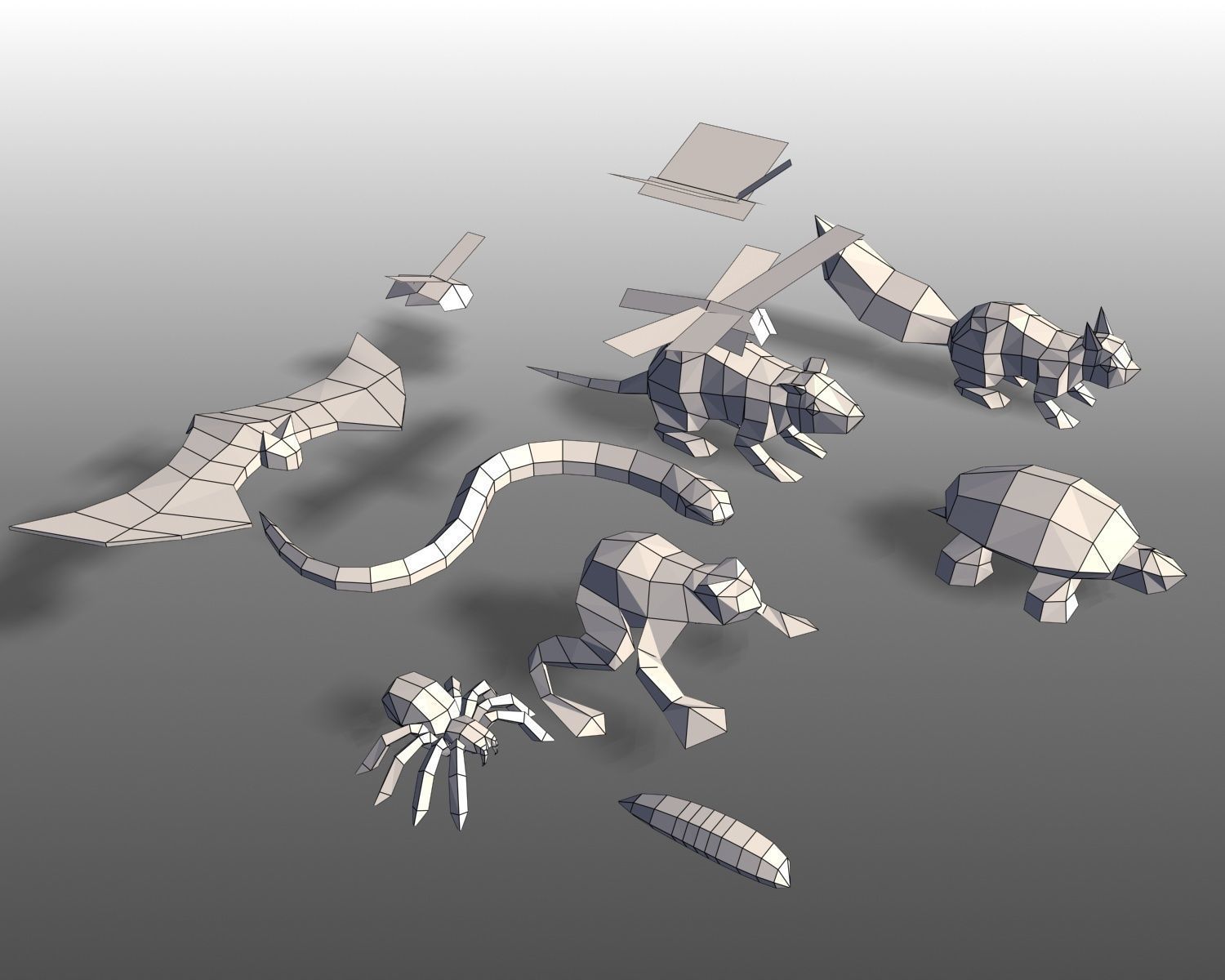 3D model Low Poly Critter Pack VR / AR / low-poly rigged animated ...