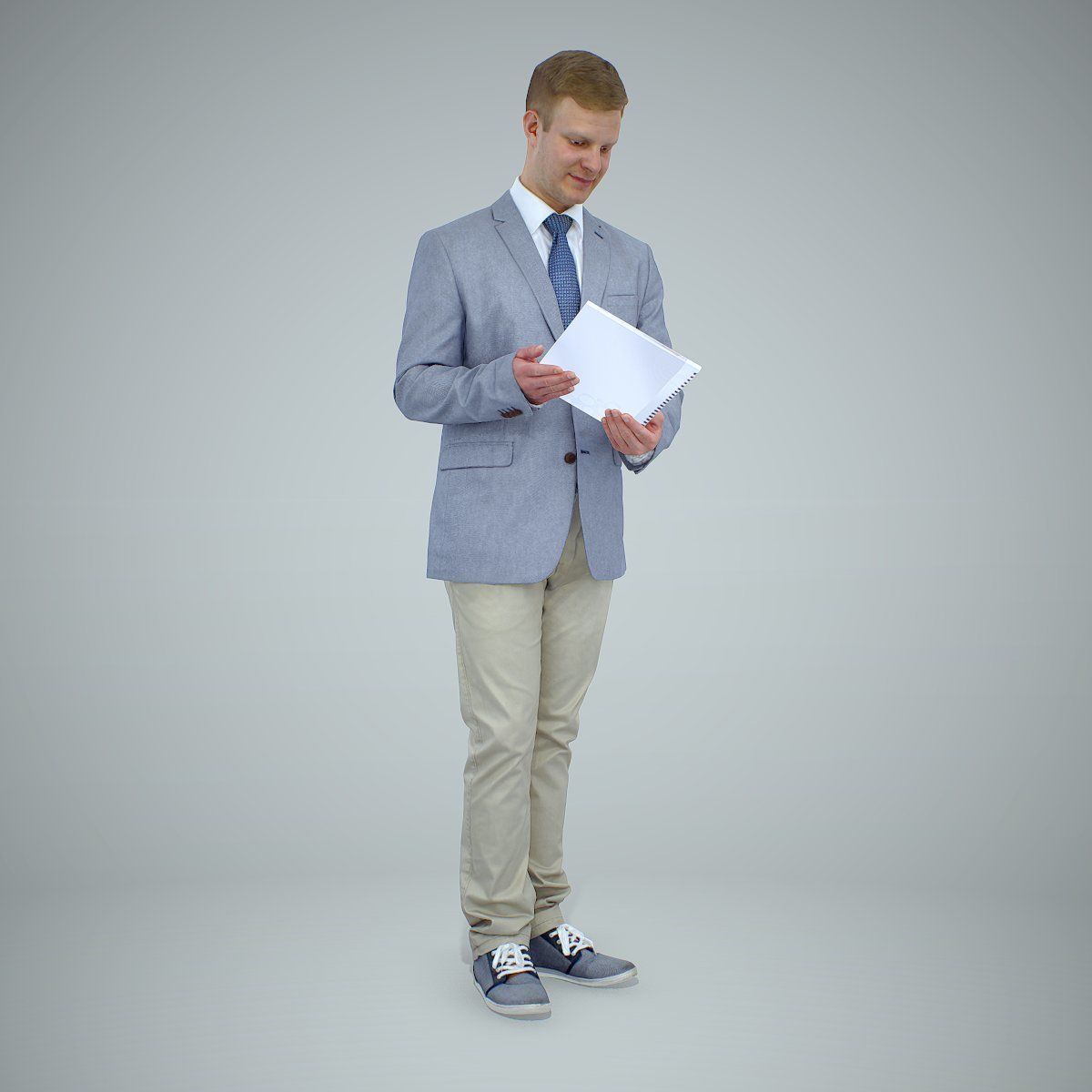 Standing Business Man Holding Documents BMan0304-HD2-O01P01-S 3D model ...