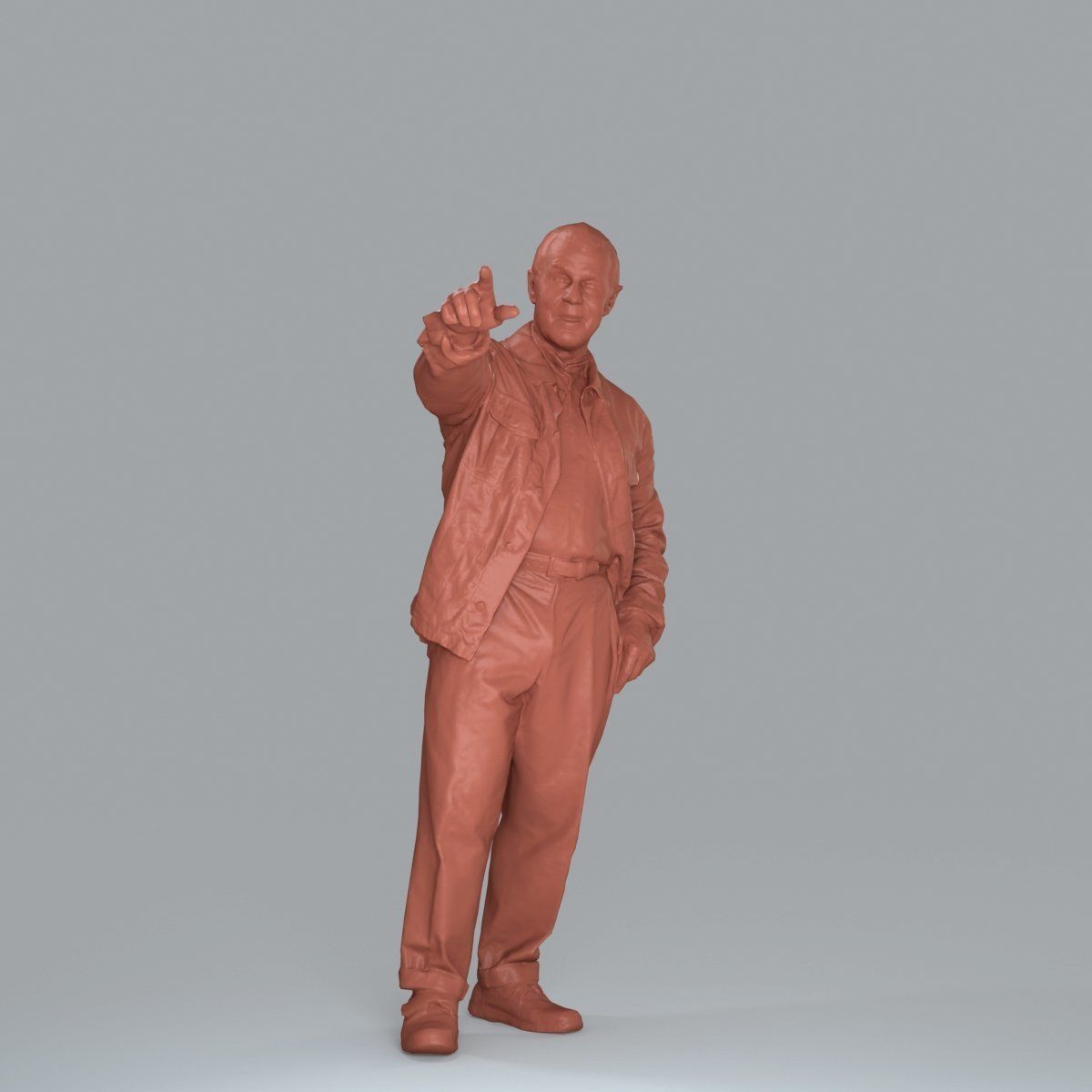 Elder Casual Man Pointing Finger CMan0016-HD2-O01P16-S 3D model | CGTrader