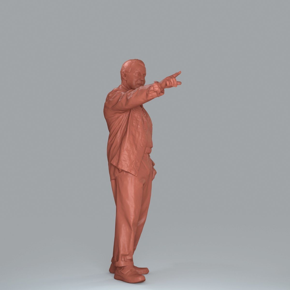 Elder Casual Man Pointing Finger CMan0016-HD2-O01P16-S 3D model | CGTrader