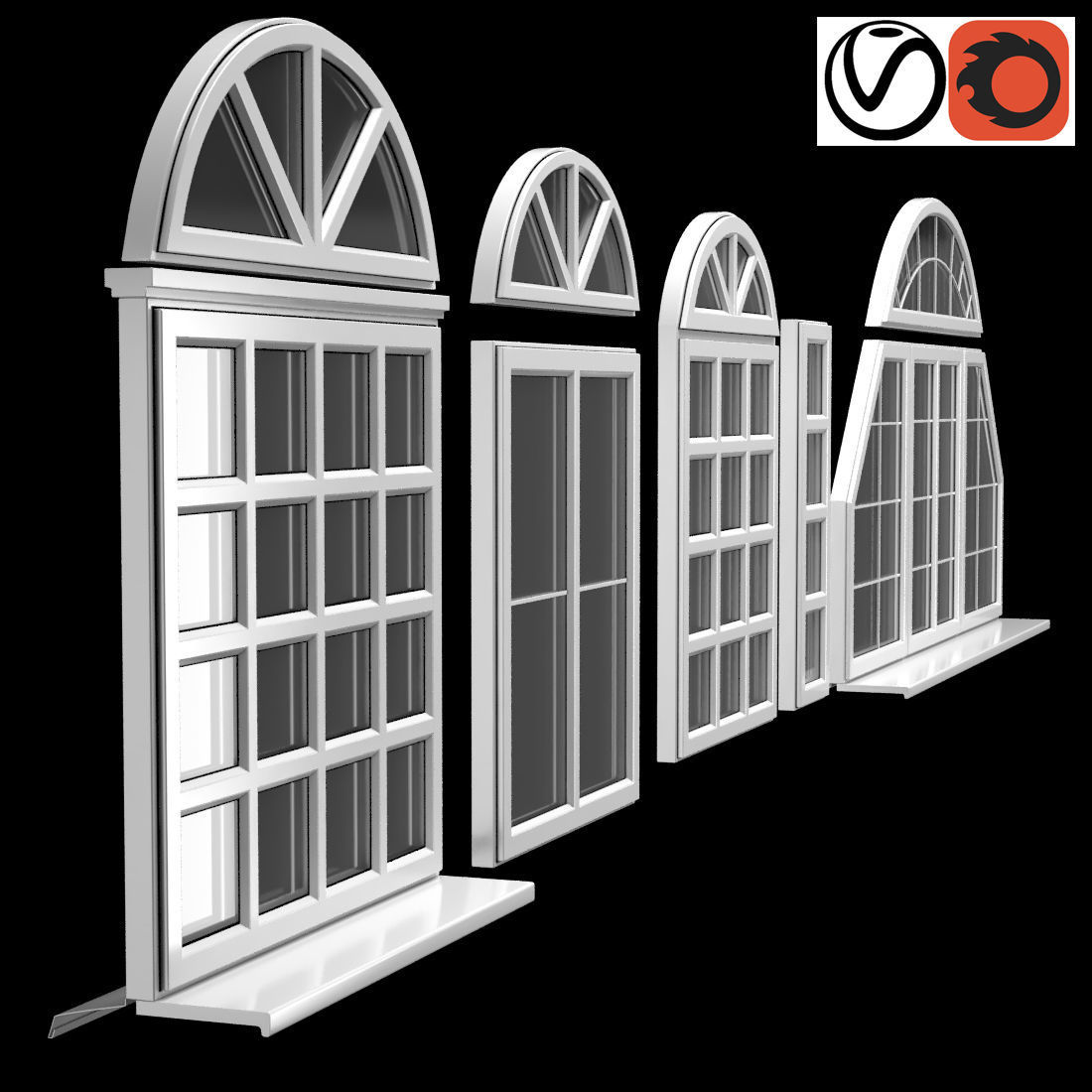 set of windows 3D model rigged | CGTrader