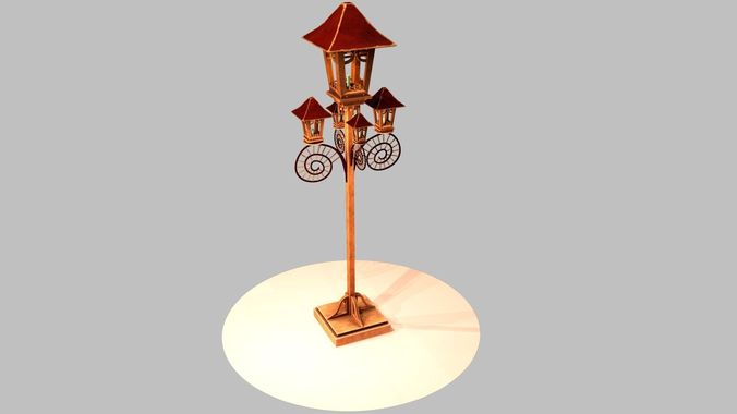 Wooden Lampost 3D model | CGTrader