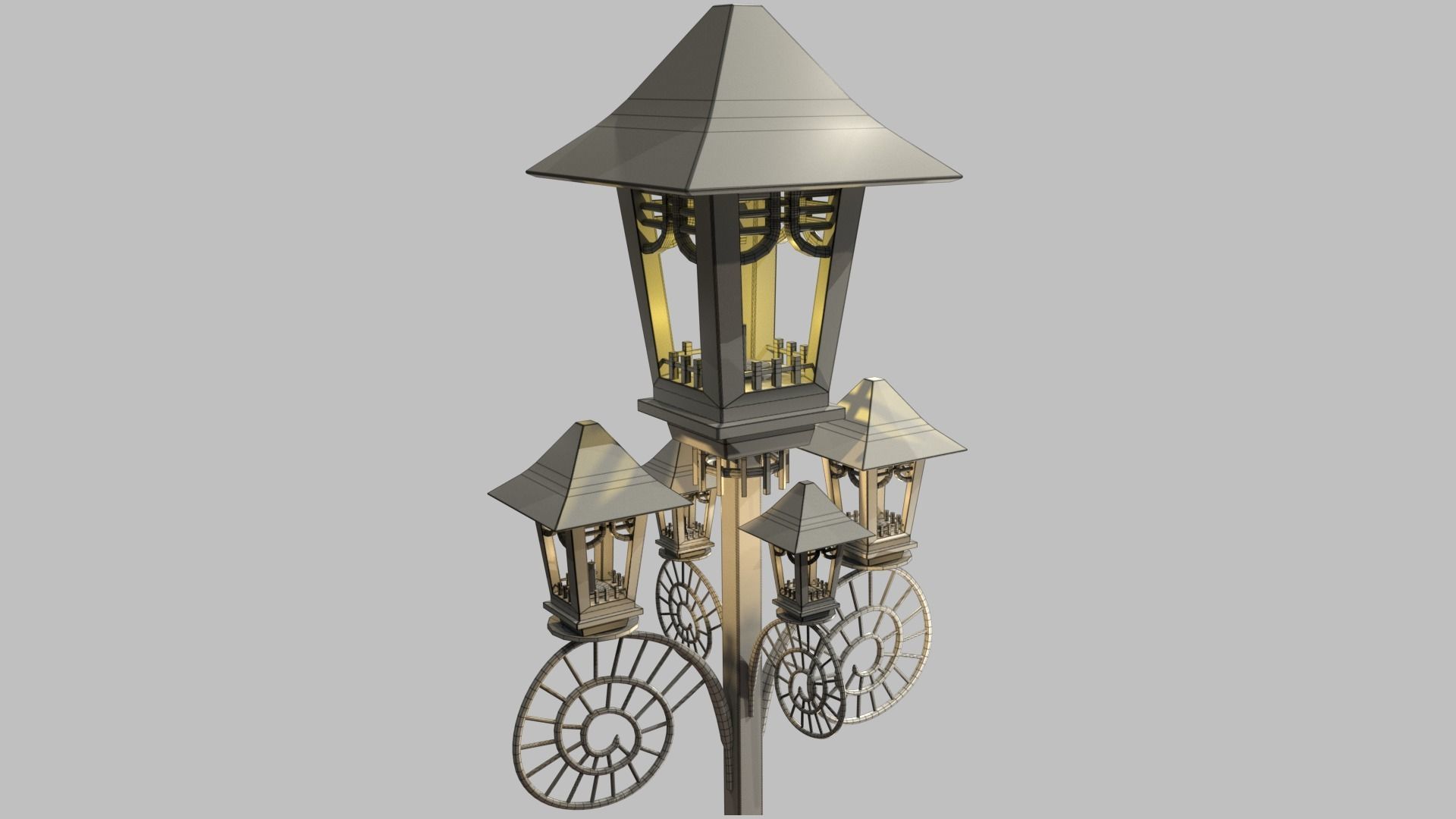 Wooden Lampost 3D model | CGTrader