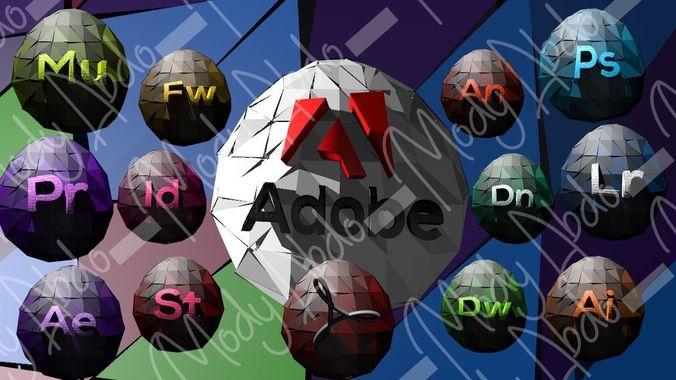 3D model 3D Icon Pack For Adobe Software VR / AR / low-poly | CGTrader