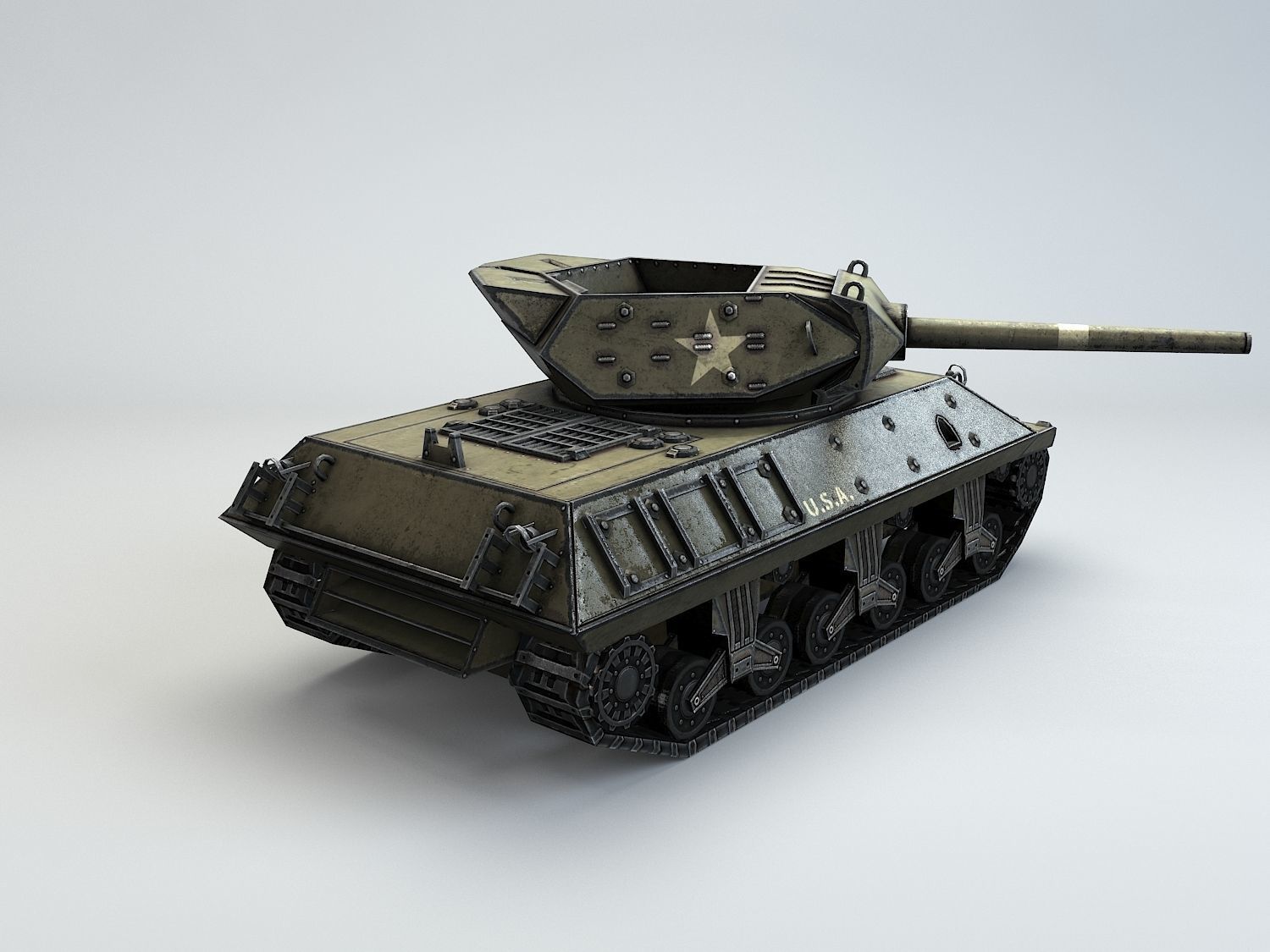 3D model Low Poly M10 Wolverine tank destroyer VR / AR / low-poly ...