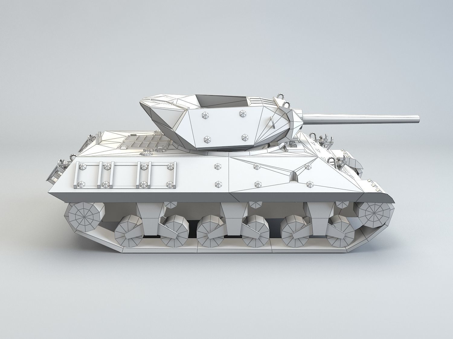 3D model Low Poly M10 Wolverine tank destroyer VR / AR / low-poly ...