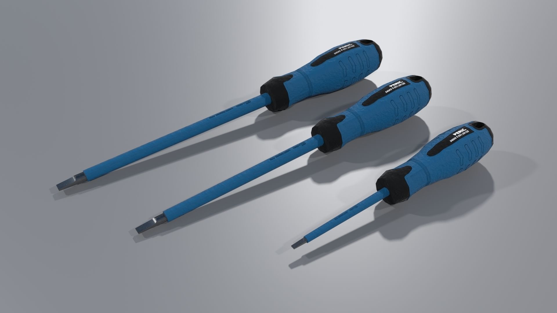 3D model Flathead screwdriver set PBR | CGTrader