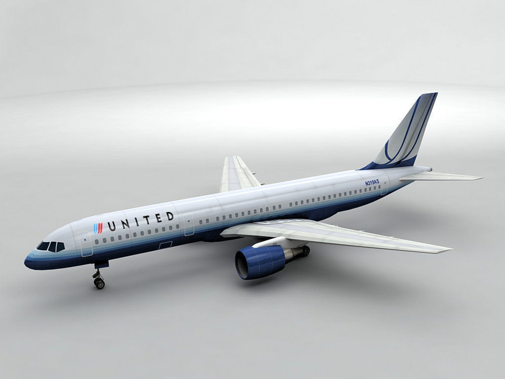 3D model Boeing 757-200 Airliner - United Airlines VR / AR / low-poly ...