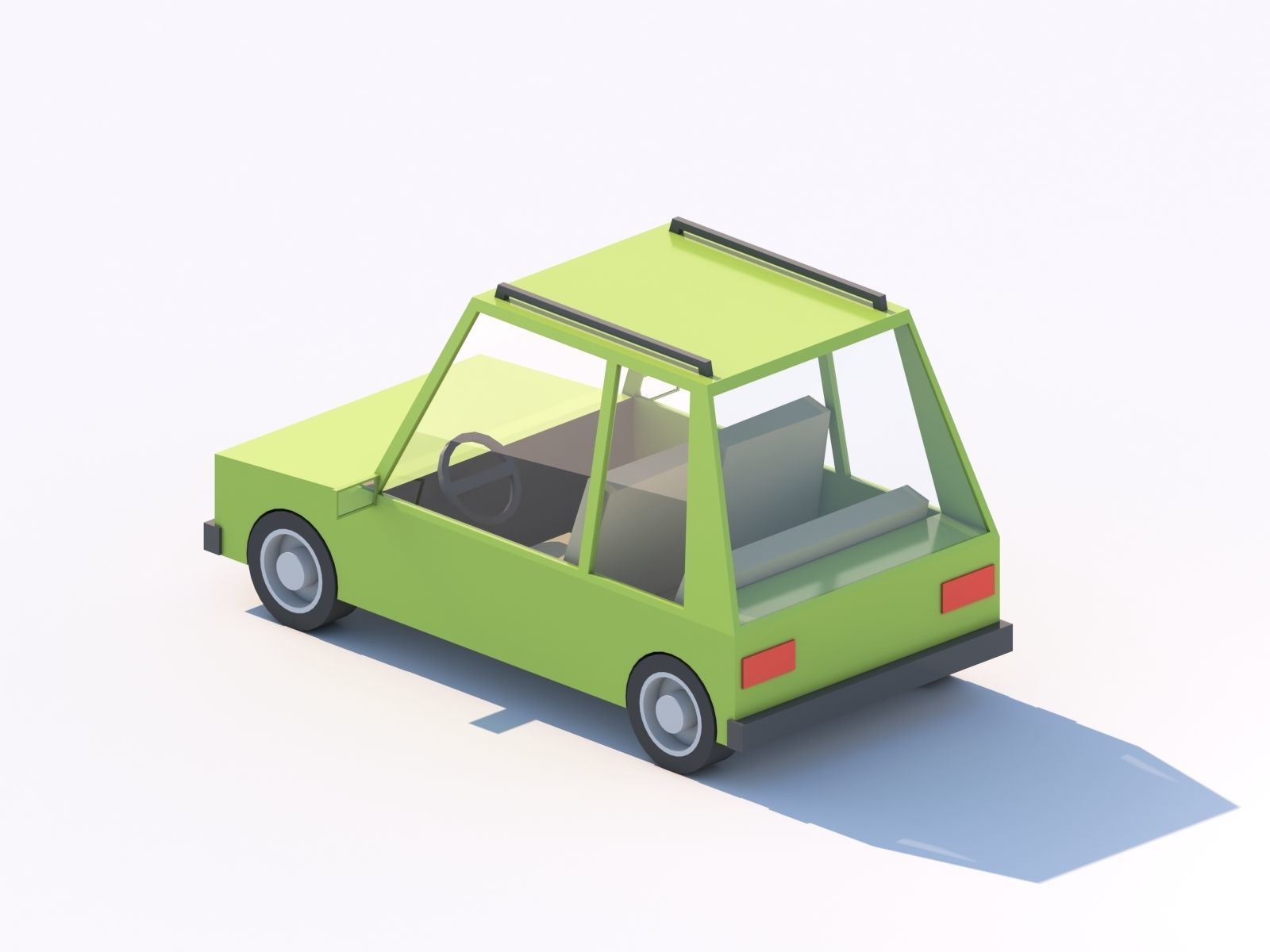 3D model Cartoon Low Poly Car Hatchback VR / AR / low-poly | CGTrader