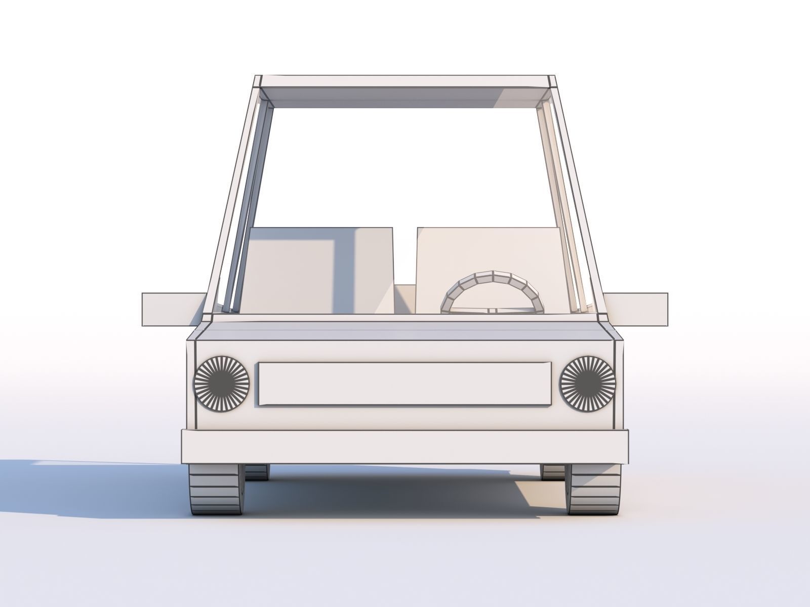 3D model Cartoon Low Poly Car Sedan VR / AR / low-poly | CGTrader