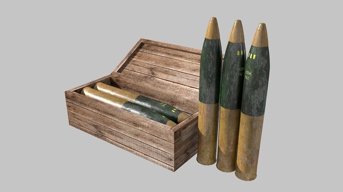 3D model 105mm Ammunition pack VR / AR / low-poly | CGTrader