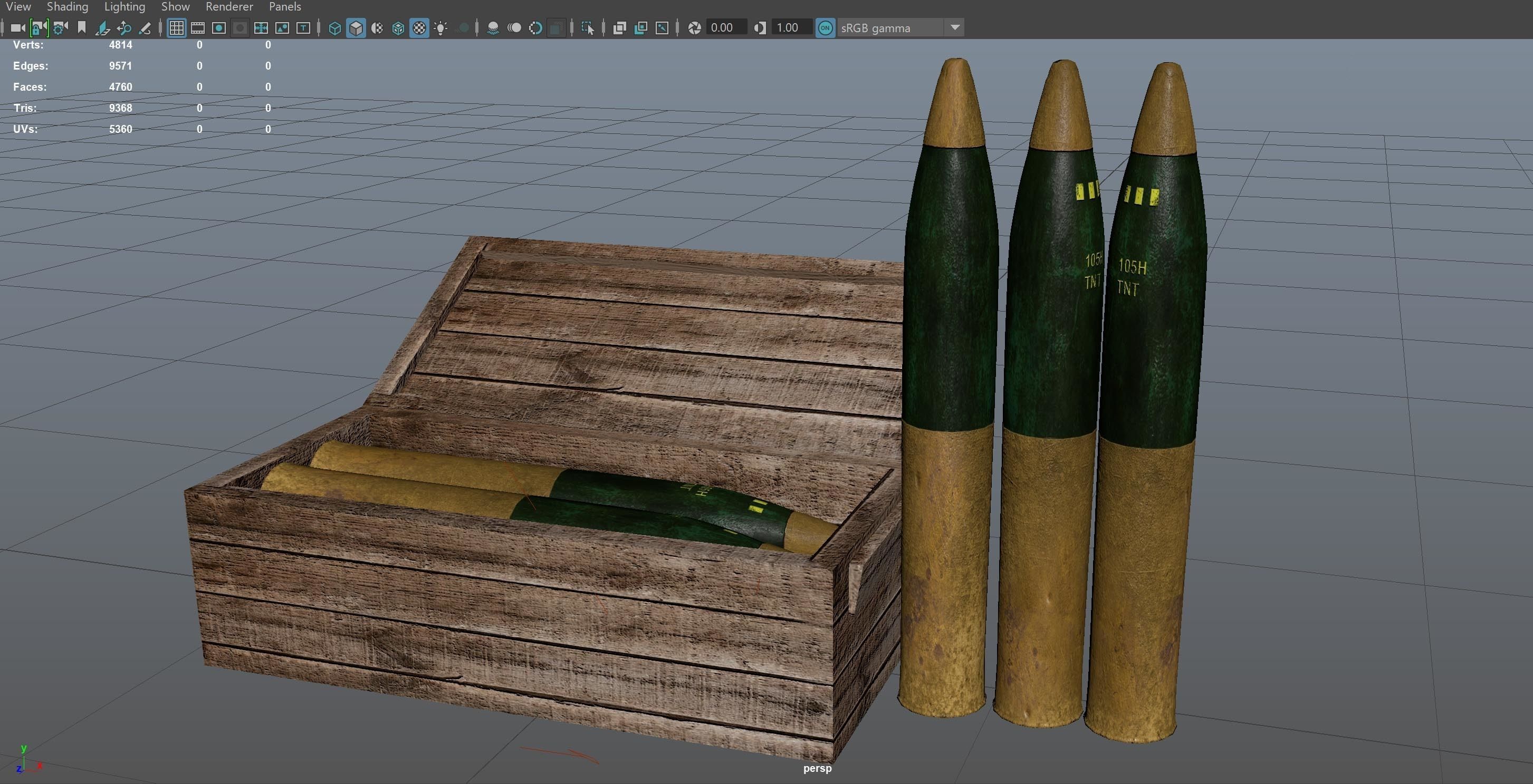 3D model 105mm Ammunition pack VR / AR / low-poly | CGTrader