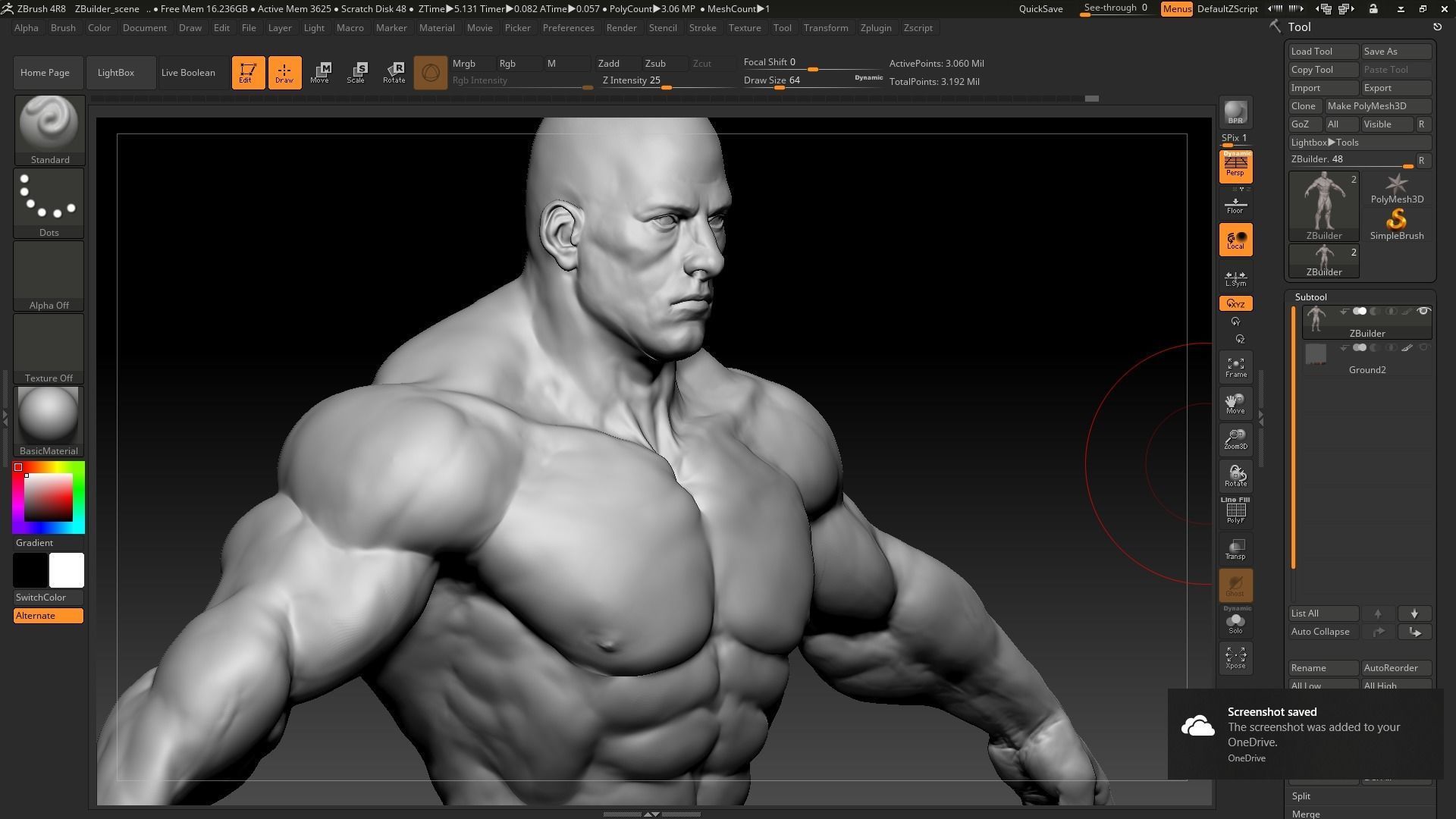buff male white 3D model | CGTrader